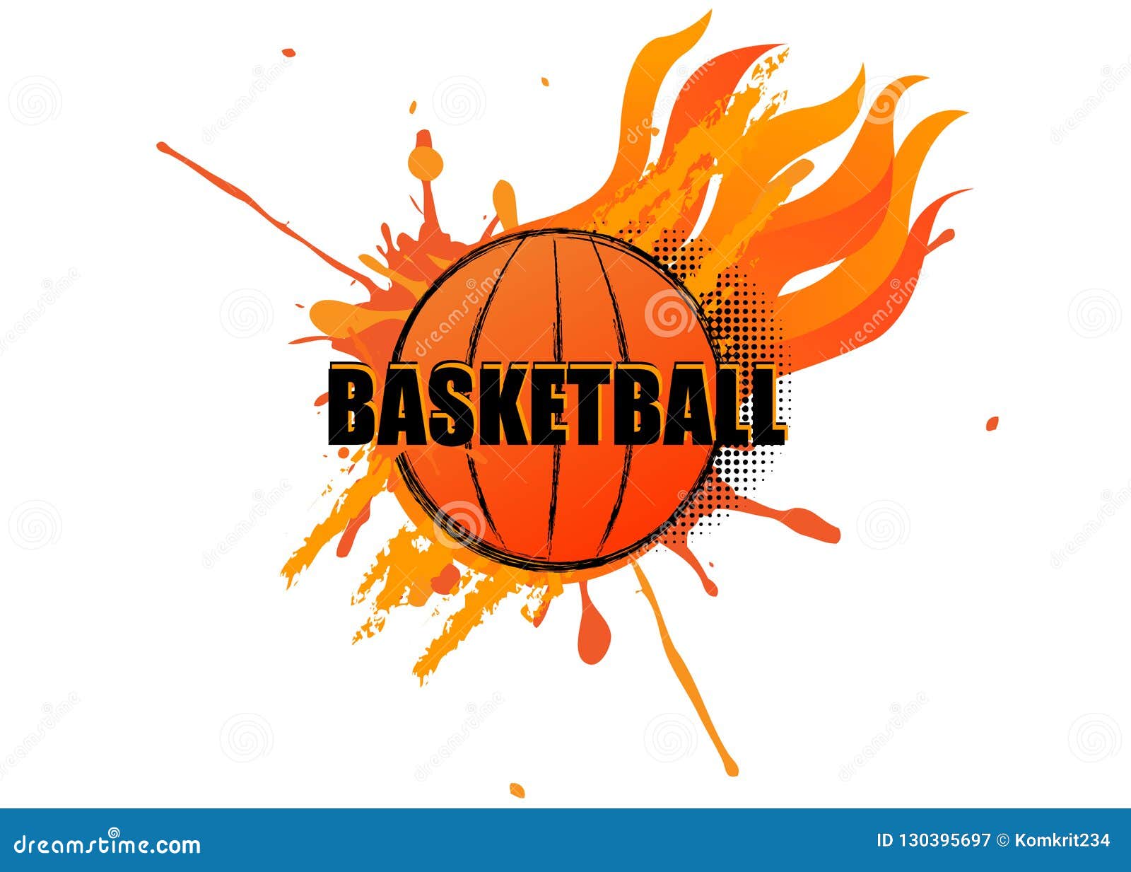 Basketball On Fire Logo