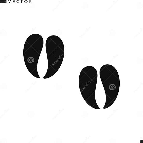 Buffalo Footprint Silhouette. Animal Footprint Vector Illustration ...