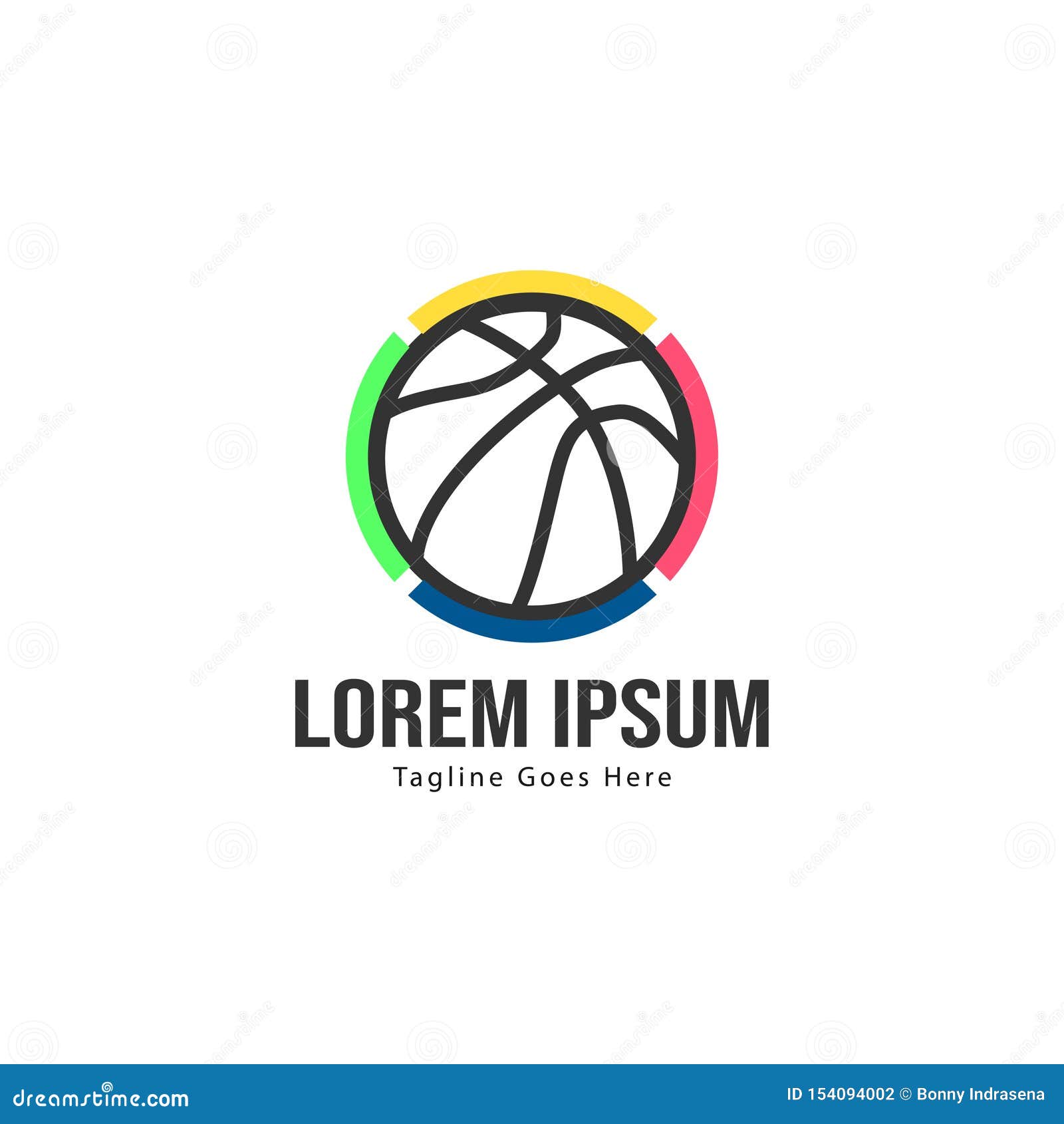 Basketball Logo Template Design. Minimalist Basketball Logo with Modern ...