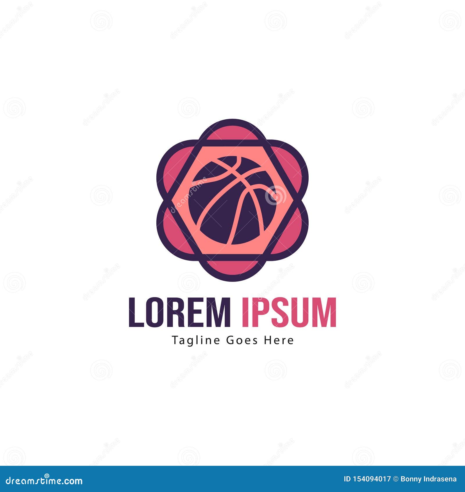 Basketball Logo Template Design. Minimalist Basketball Logo with Modern ...