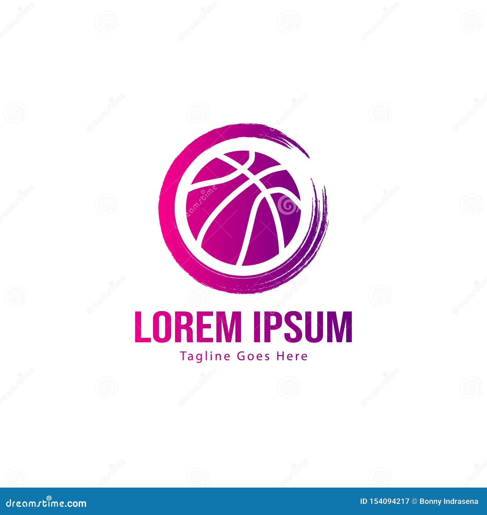 Basketball Logo Template Design. Minimalist Basketball Logo with Modern ...