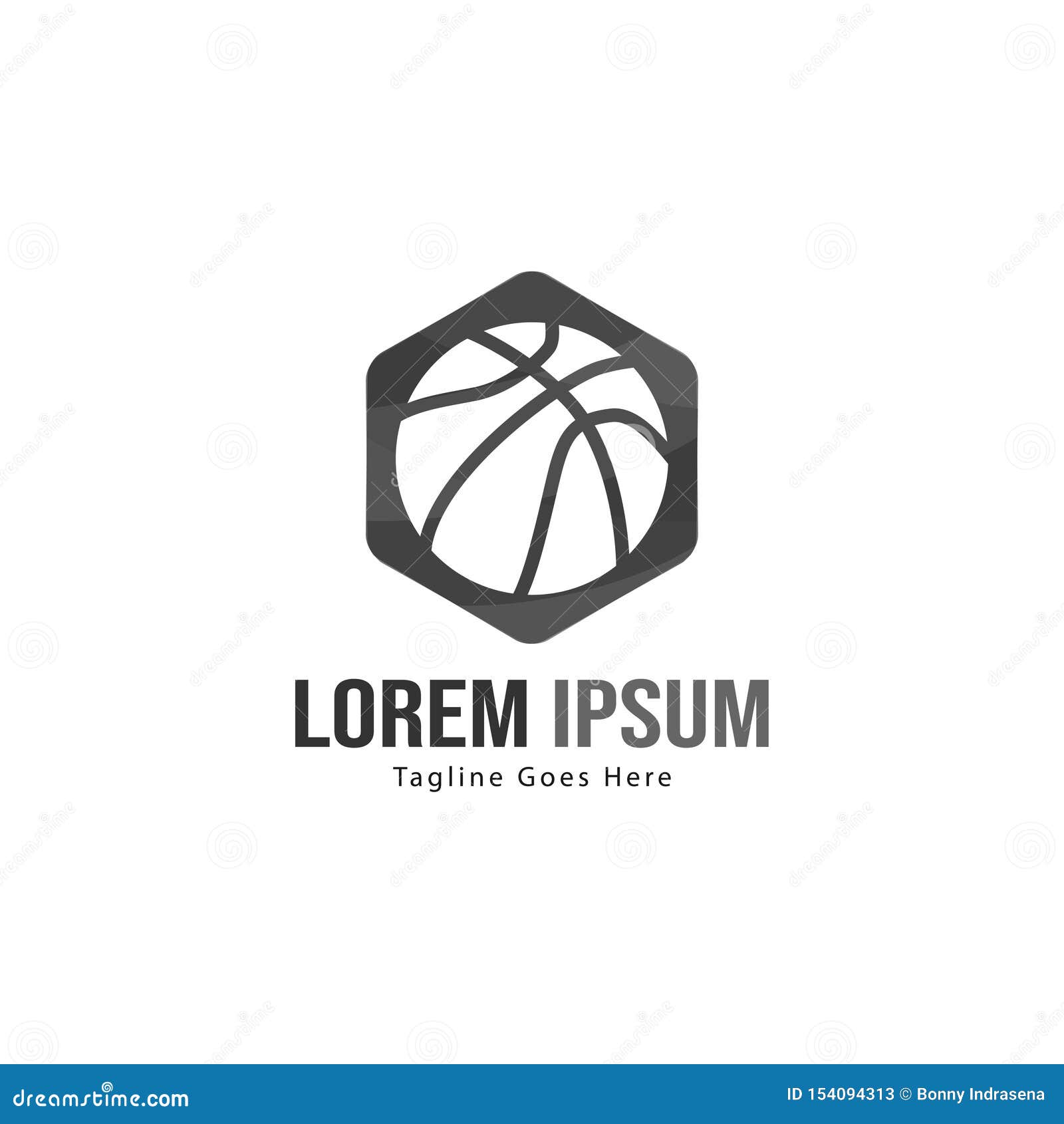 Basketball Logo Template Design. Minimalist Basketball Logo with Modern ...