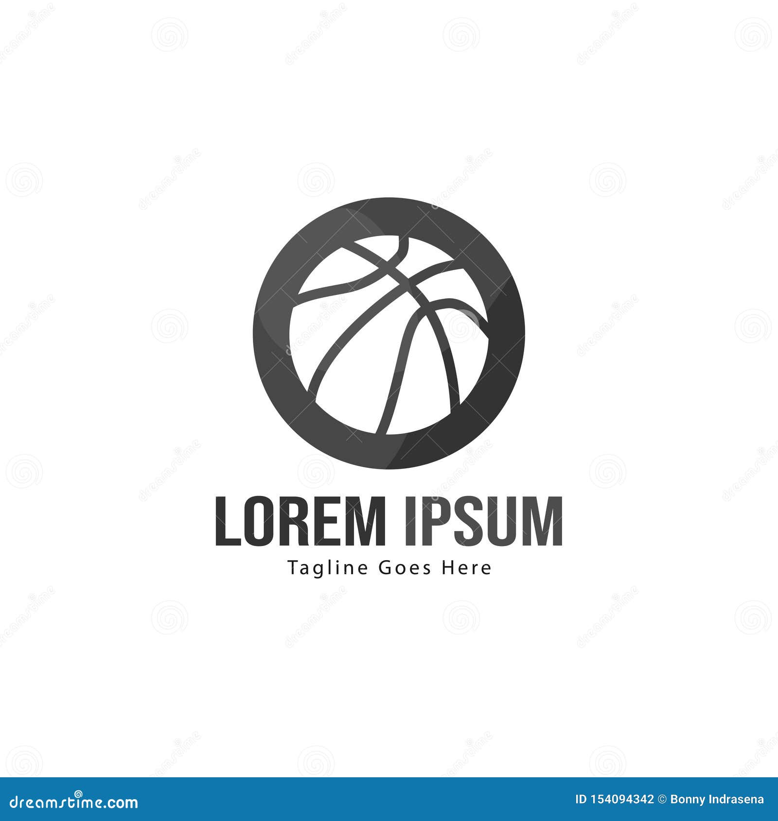 Basketball Logo Template Design. Minimalist Basketball Logo with Modern ...