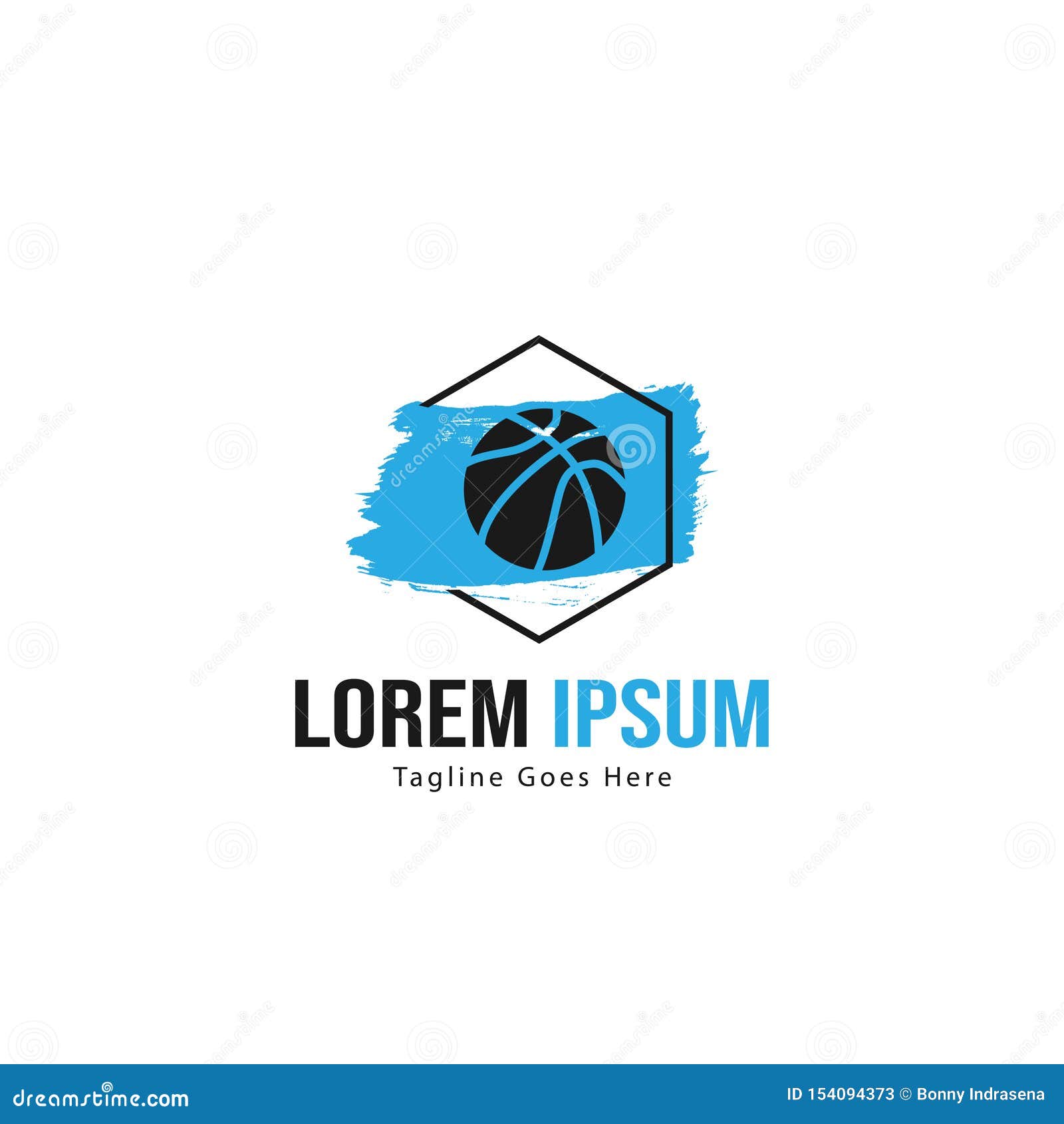 Basketball Logo Template Design. Minimalist Basketball Logo with Modern ...