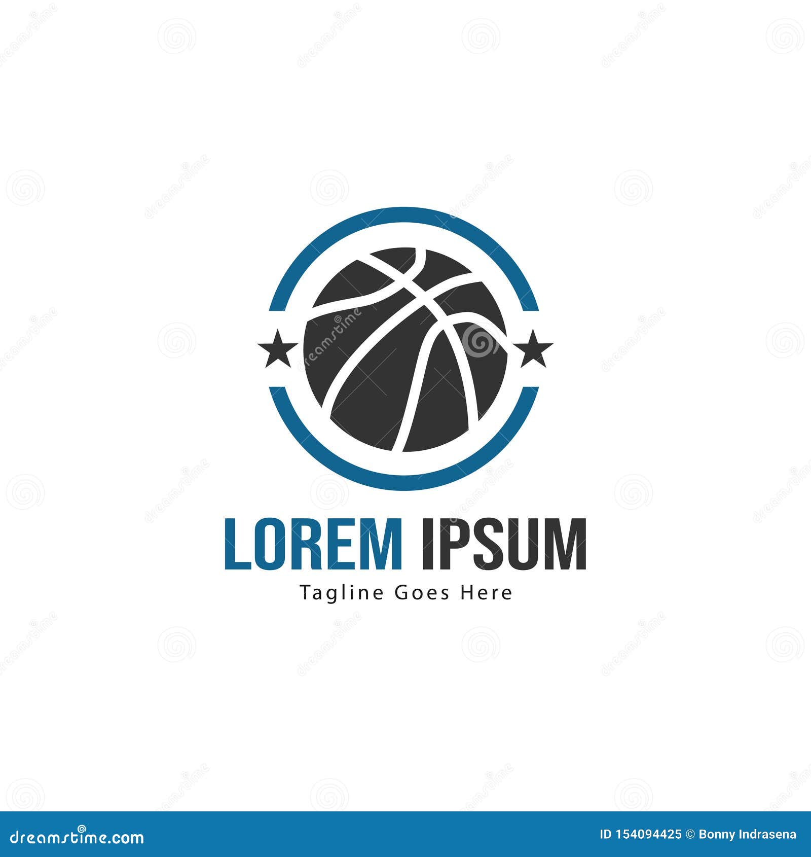 Basketball Logo Template Design. Minimalist Basketball Logo with Modern ...