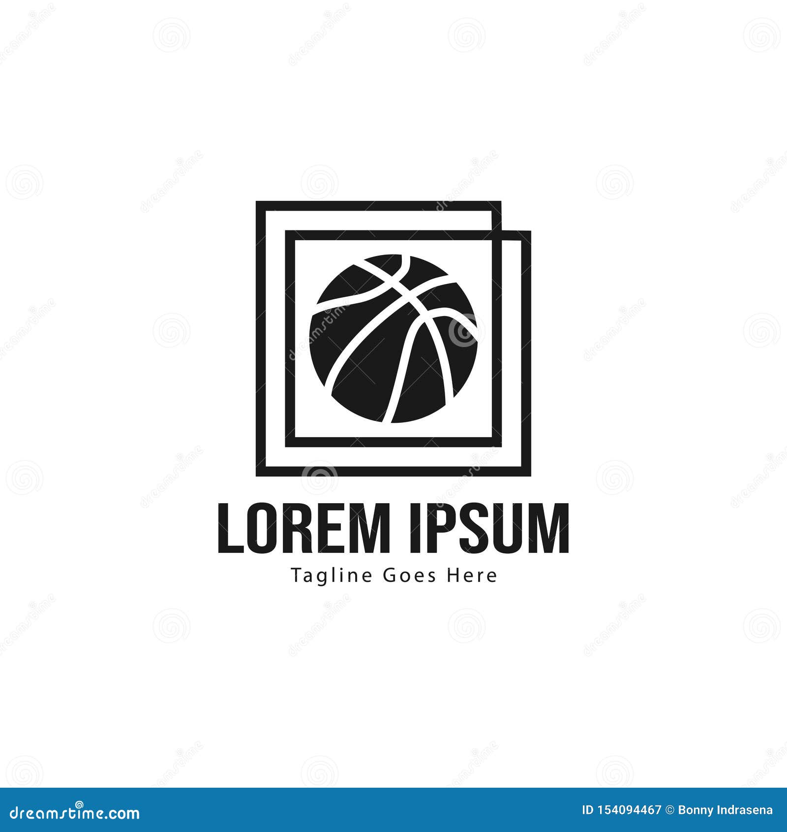 Basketball Logo Template Design. Minimalist Basketball Logo with Modern ...