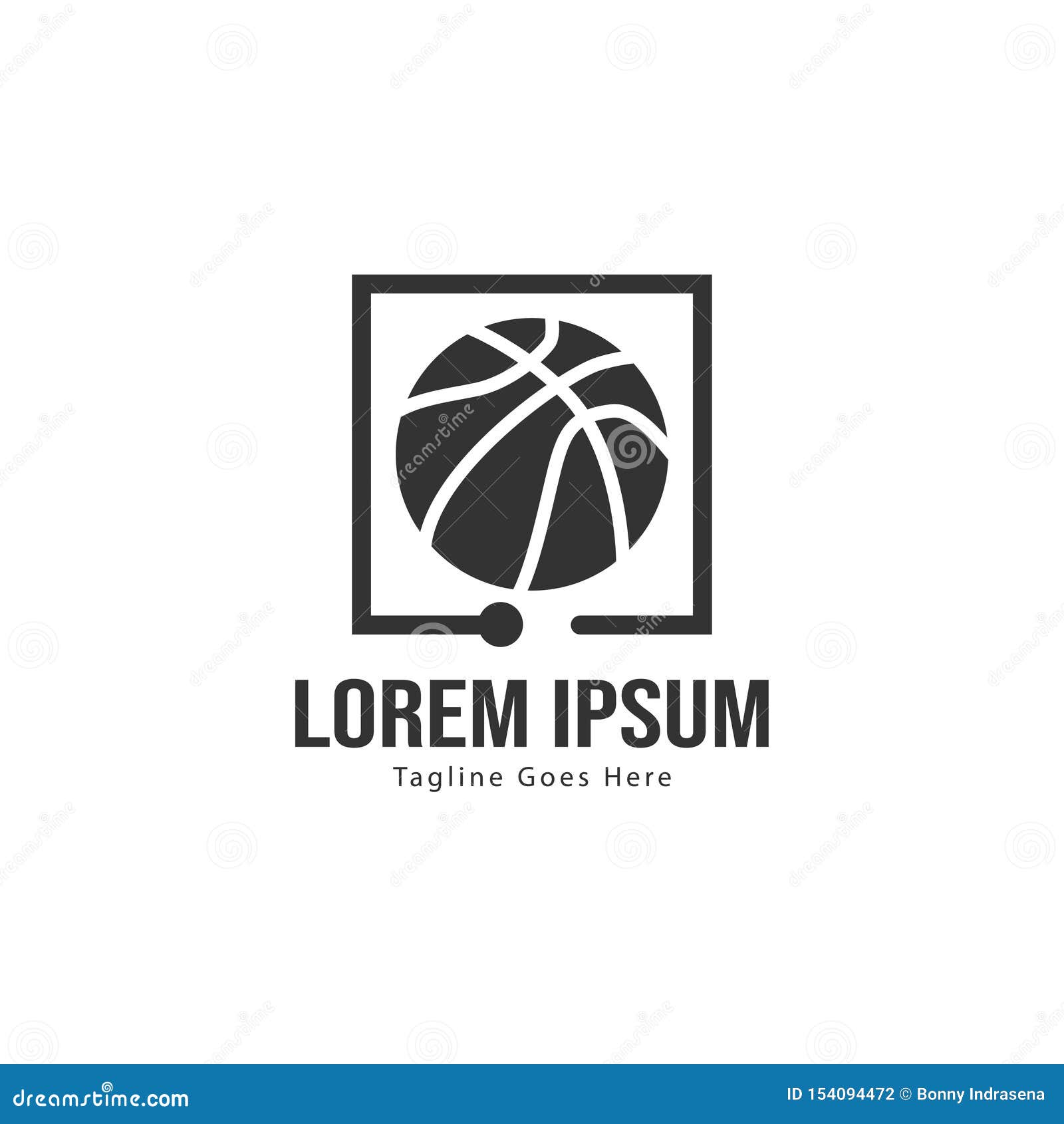 Basketball Logo Template Design. Minimalist Basketball Logo with Modern ...
