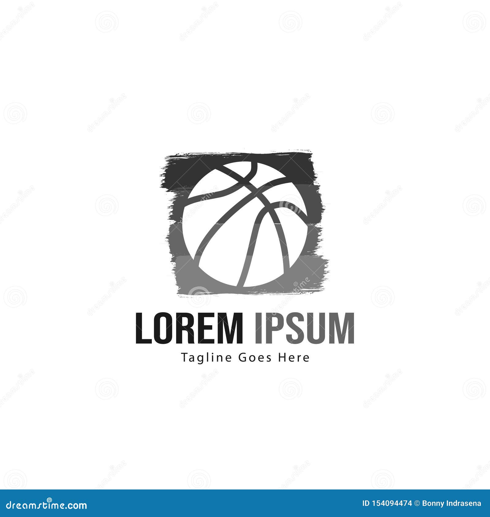 Basketball Logo Template Design. Minimalist Basketball Logo with Modern ...