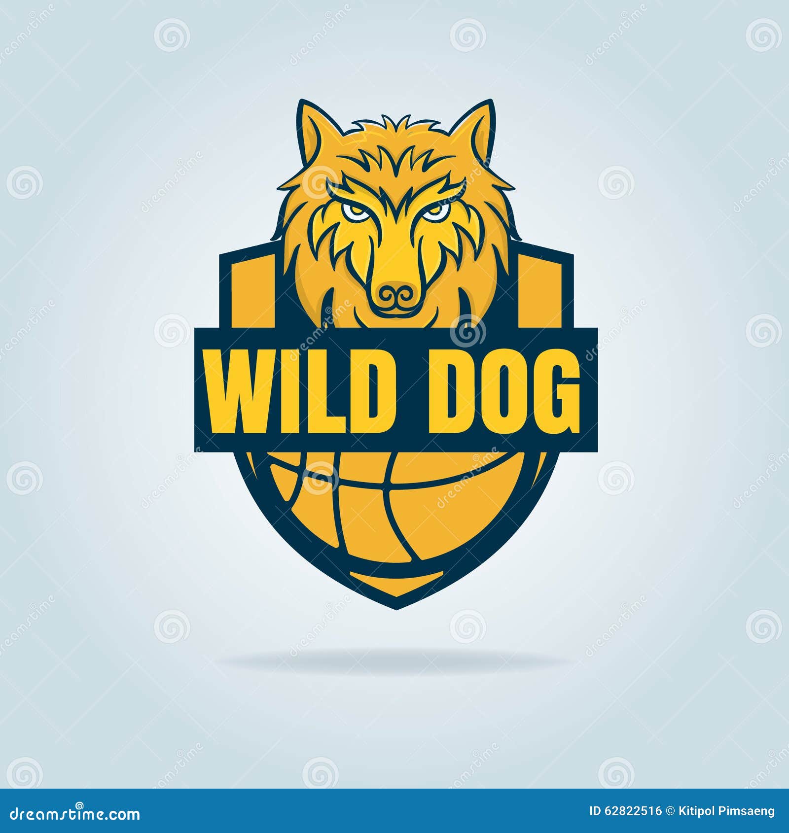 Basketball Logo Template With Wild Dog Stock Vector - Image: 62822516