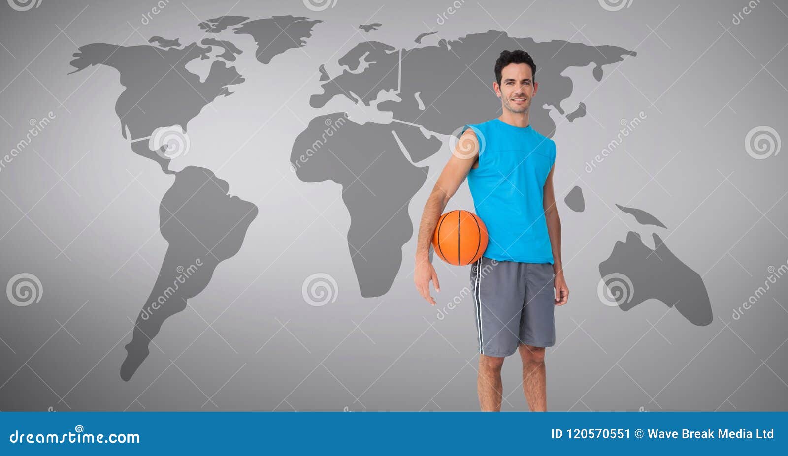 Basketball Man with World Map Stock Image - Image of page, athlete ...
