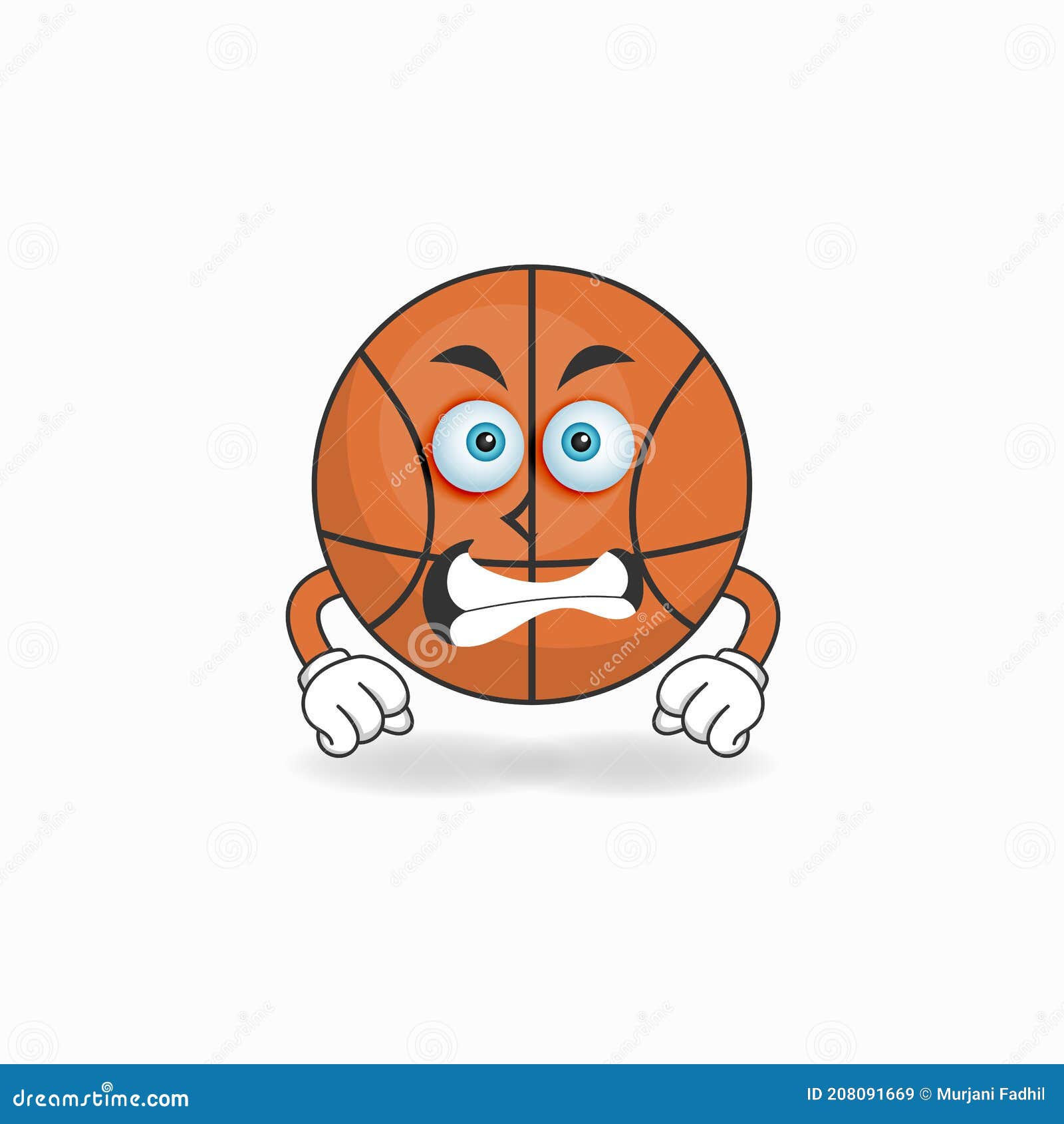 Basketball Mascot Character with Angry Expression. Vector Illustration ...