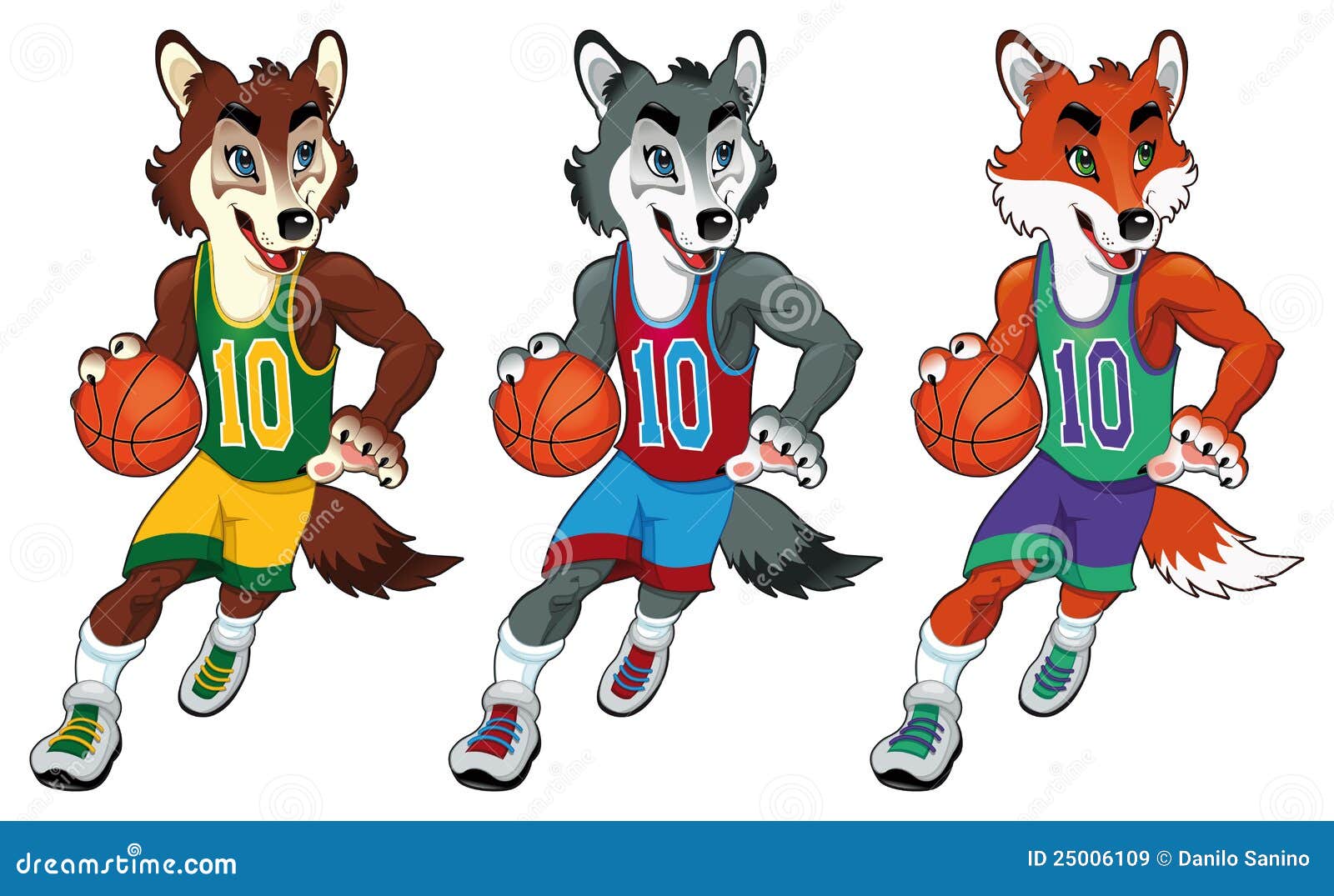 Basketball Mascots. Cartoon Vector | CartoonDealer.com #25006109