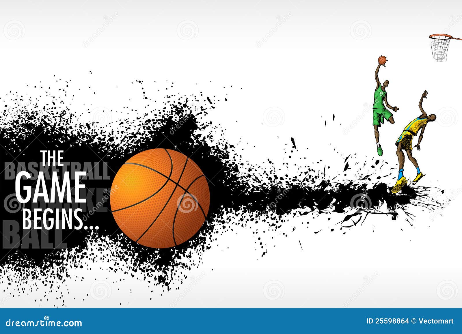 Basketball Match stock vector. Illustration of grungy - 25598864