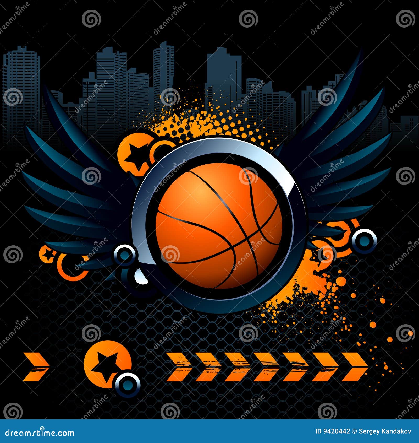 Basketball modern image stock vector. Illustration of black - 9420442