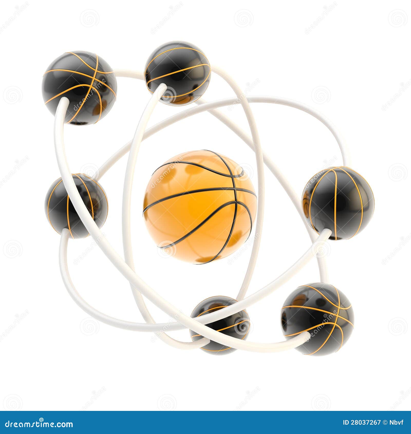 Basketball Molecule Made of Balls Stock Illustration - Illustration of ...