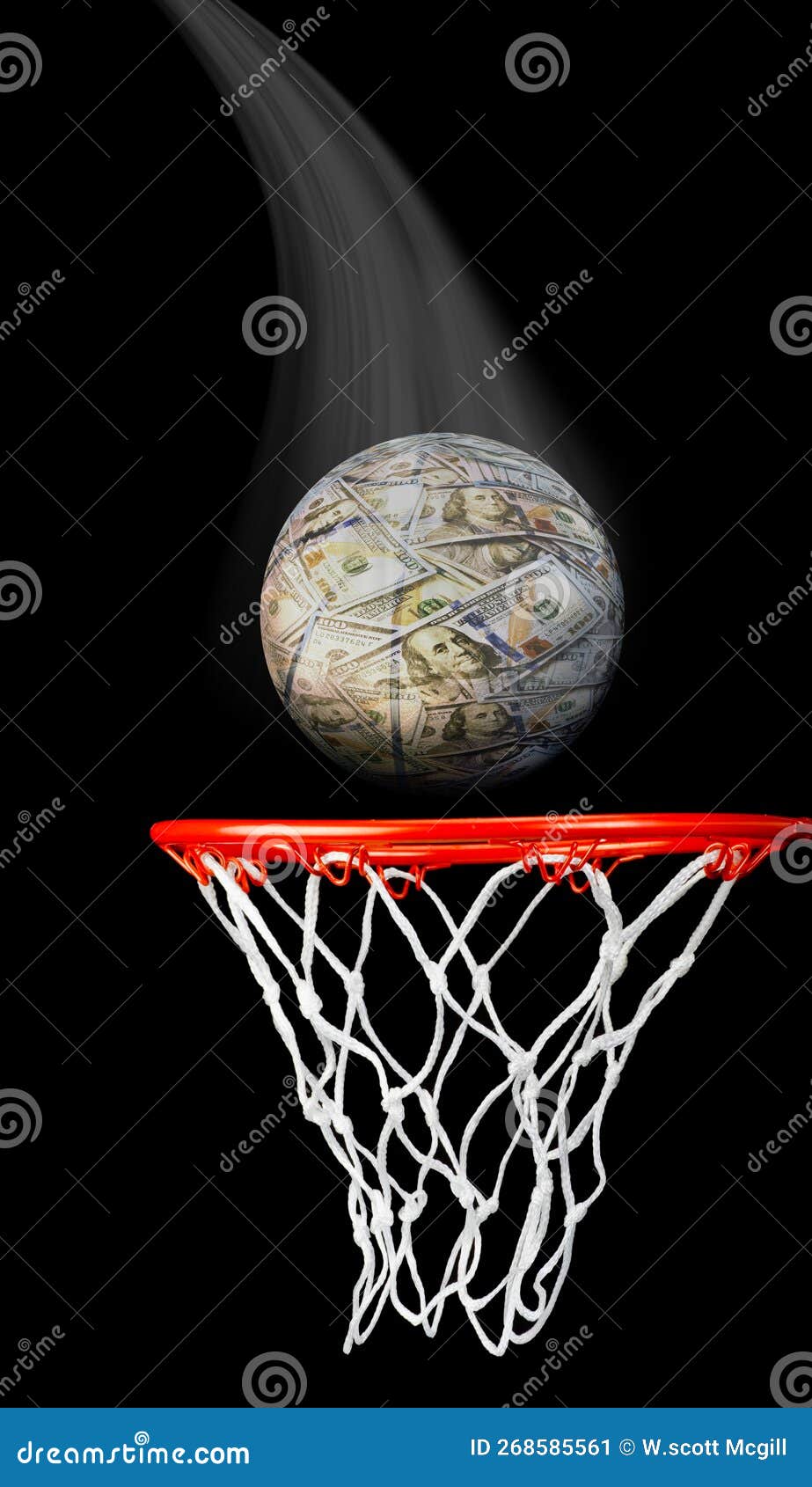 Basketball Money Ball stock image. Image of dollar, hoop - 268585561