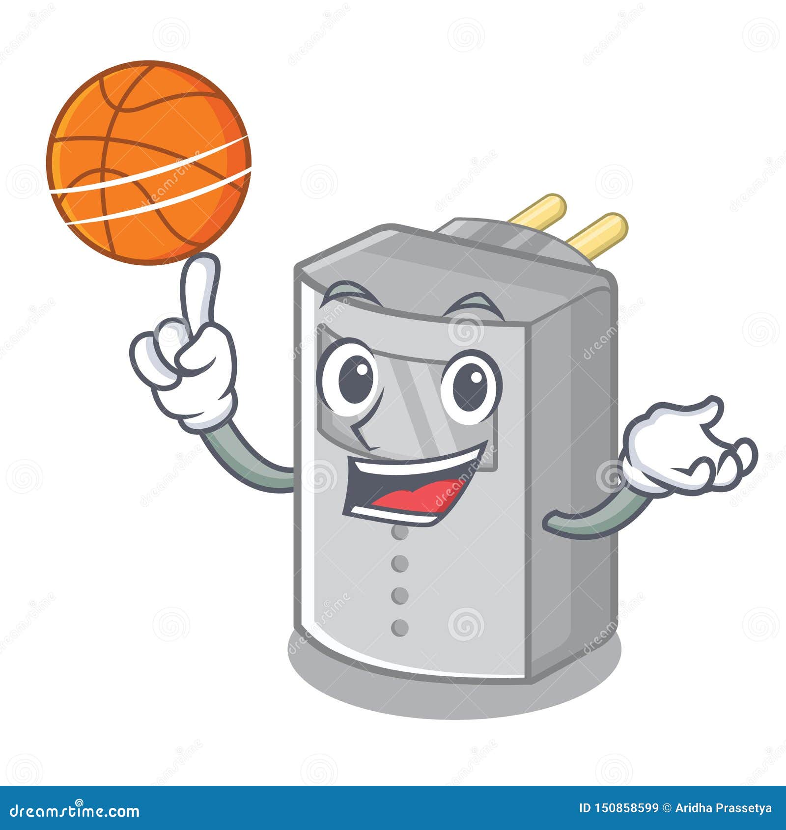 With Basketball Motion Sensor Attached To Cartoon Wall Stock Vector ...