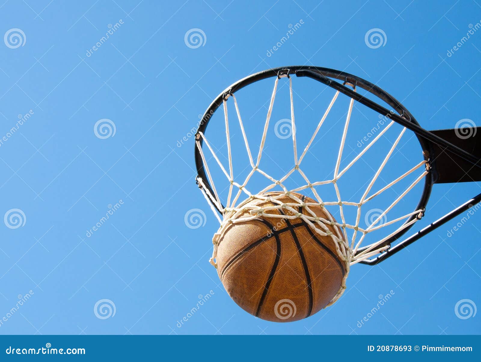 Basketball in the net stock image. Image of contrast - 20878693
