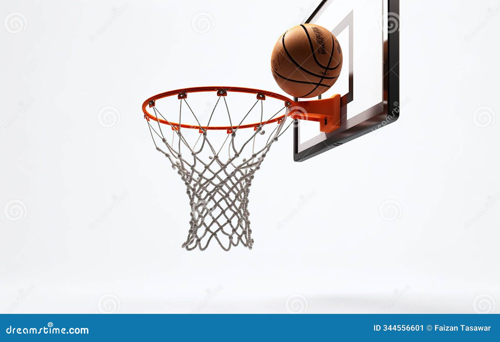 Basketball Net on White Background Stock Illustration - Illustration of ...