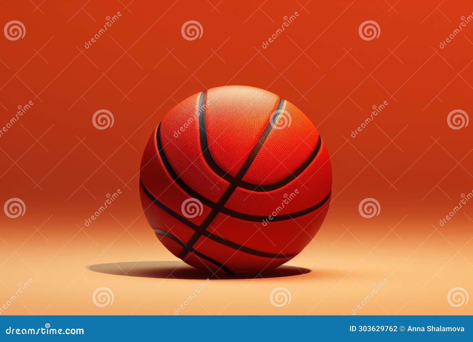 Basketball on Orange Gradient Background with Shadow Stock Illustration ...