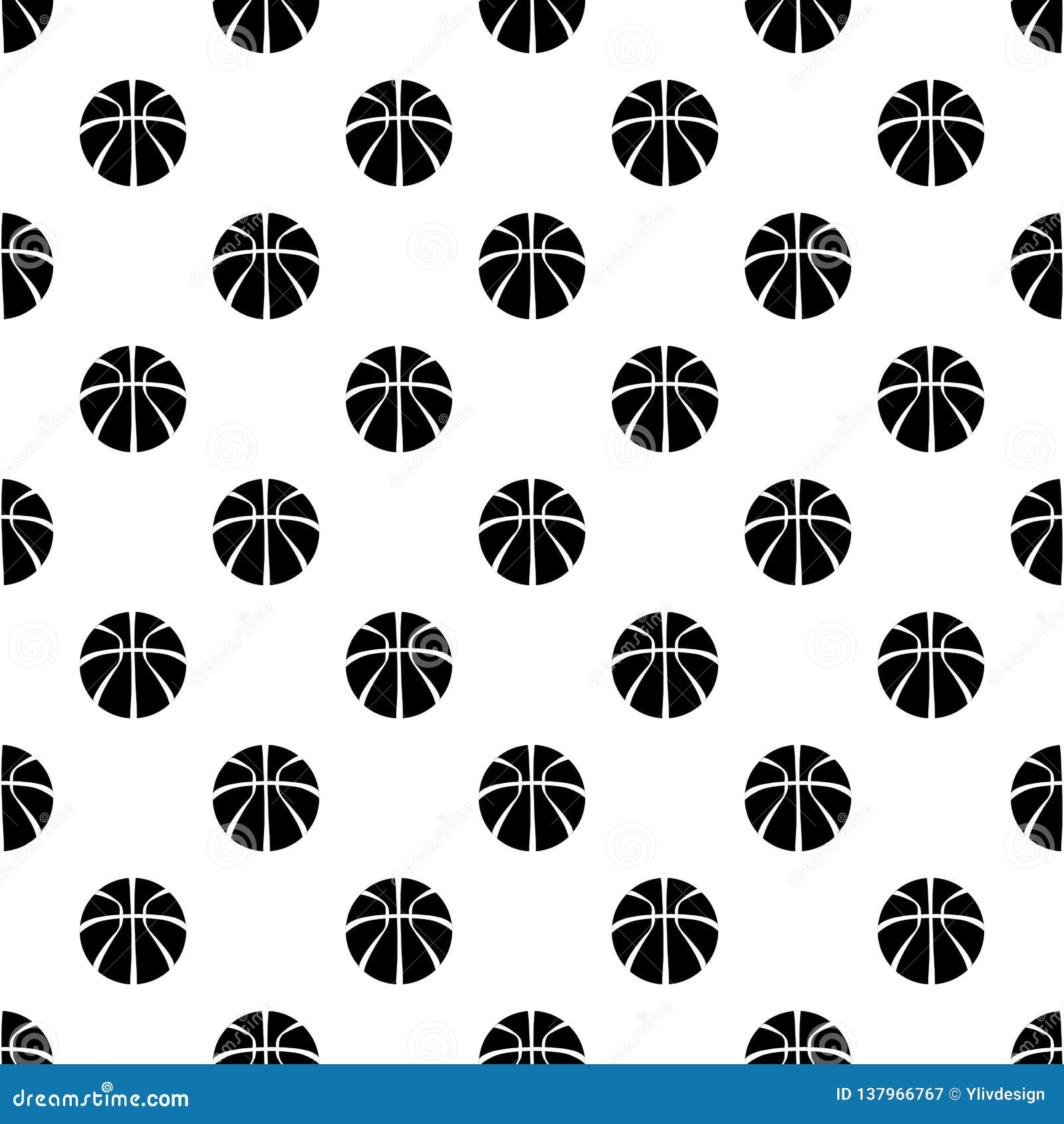 Basketball Pattern Vector Seamless Stock Vector - Illustration of ...