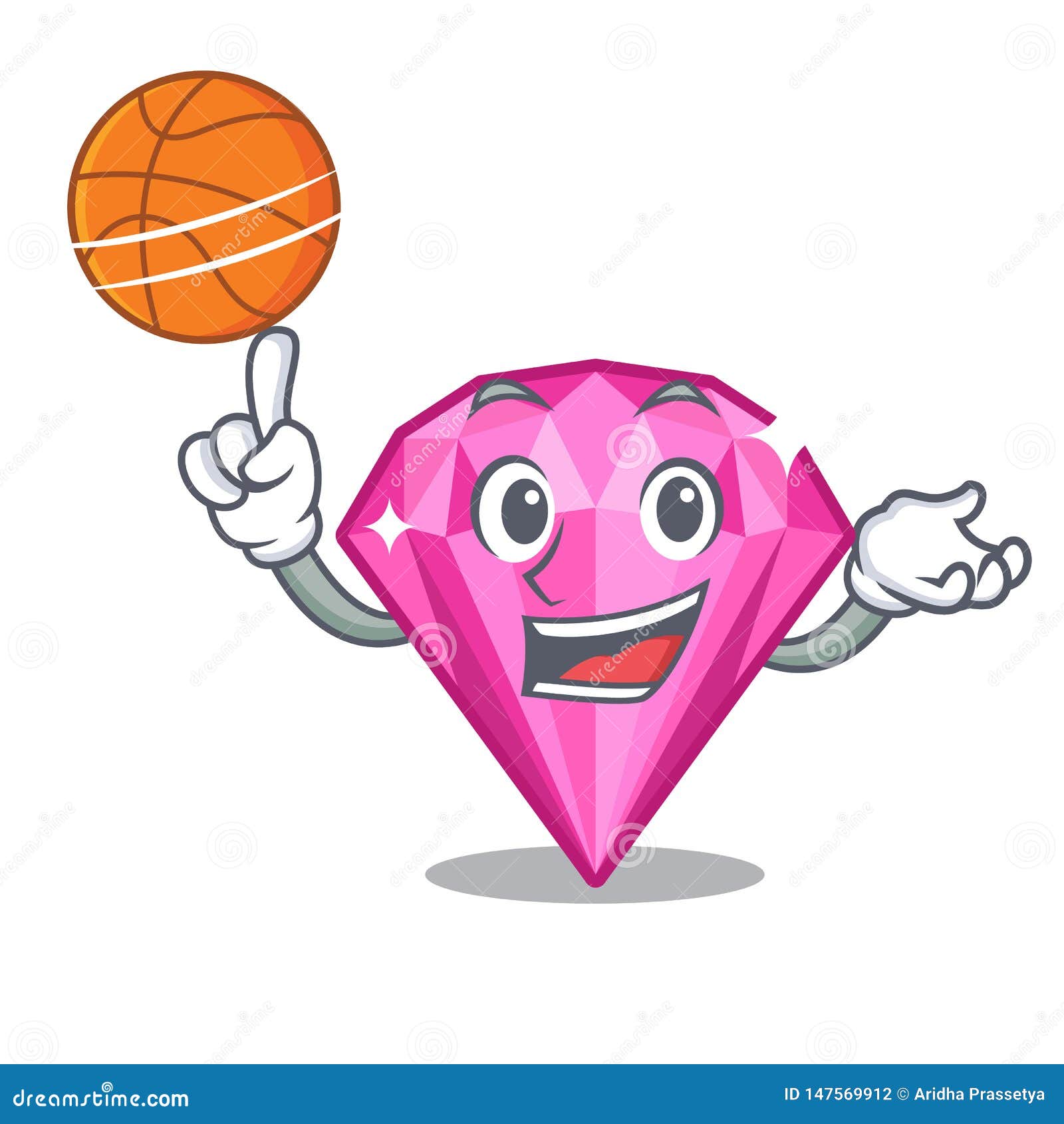 With Basketball Pink Diamond Above Character Makeup Table Stock Vector ...