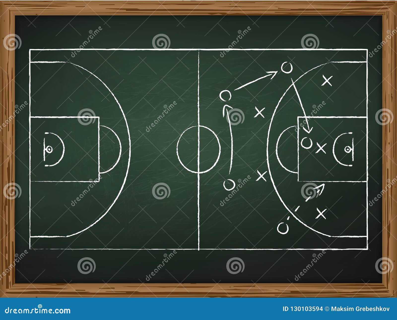 Basketball play tactics stock illustration. Illustration of direction ...