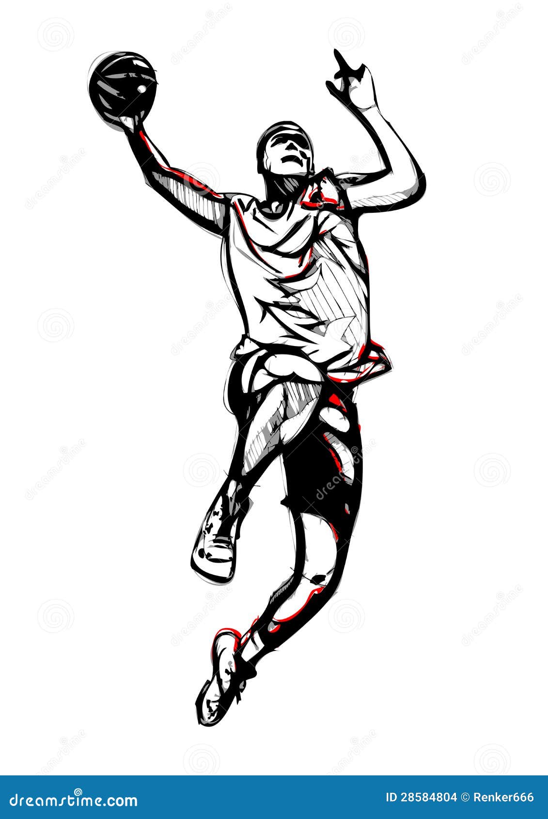 Streetball Or High School Sport Team Badge Cartoon Vector ...