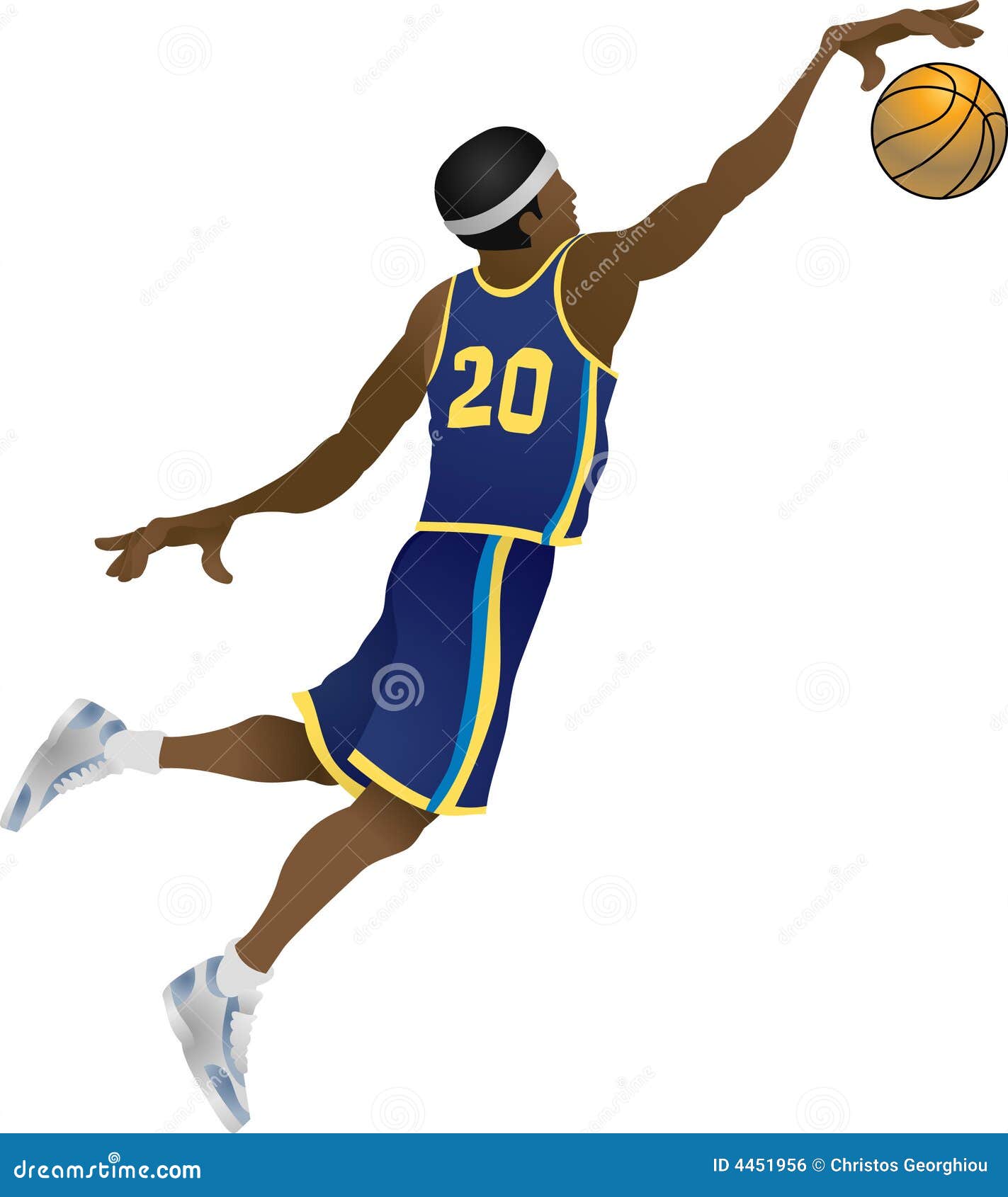 Basketball Player Cartoon Dunking