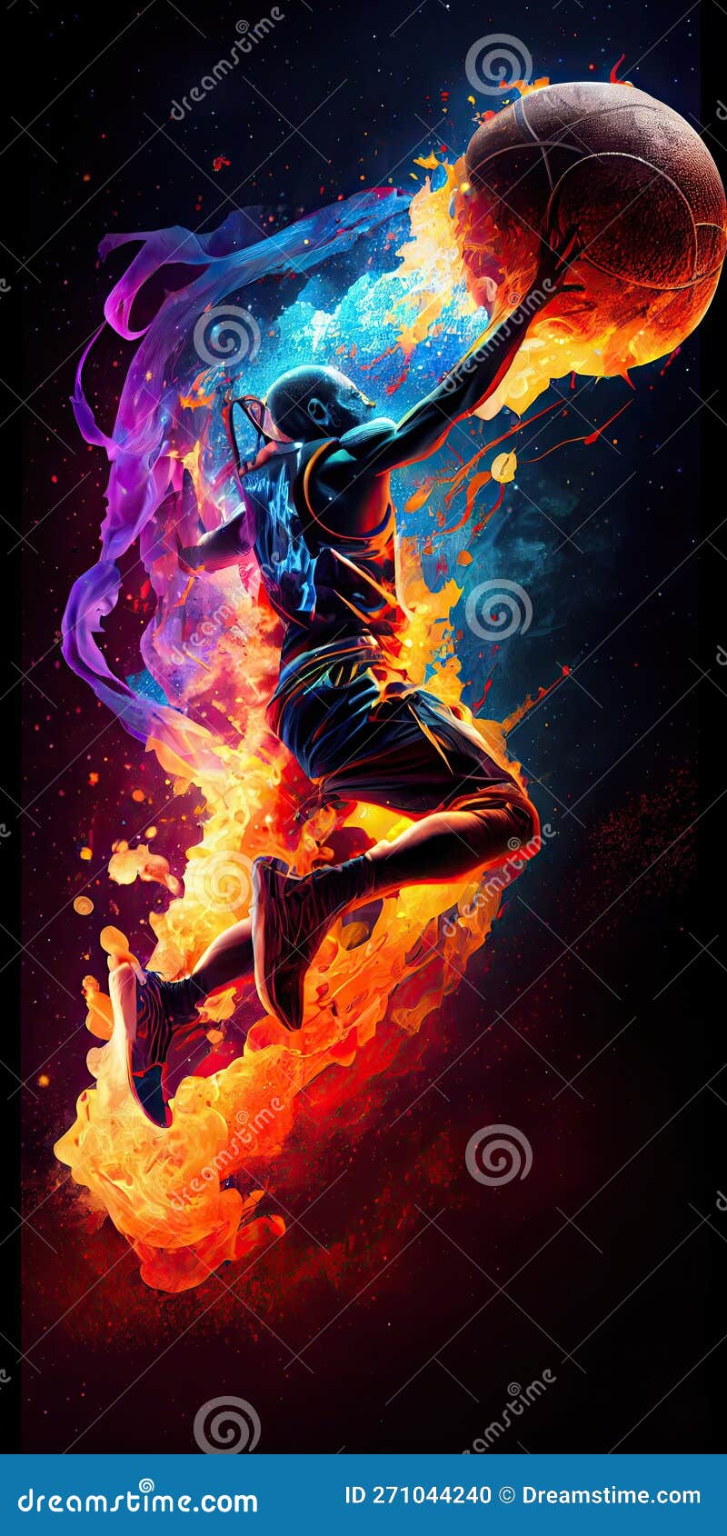 Basketball Player in Abstract Space. Stock Illustration - Illustration ...