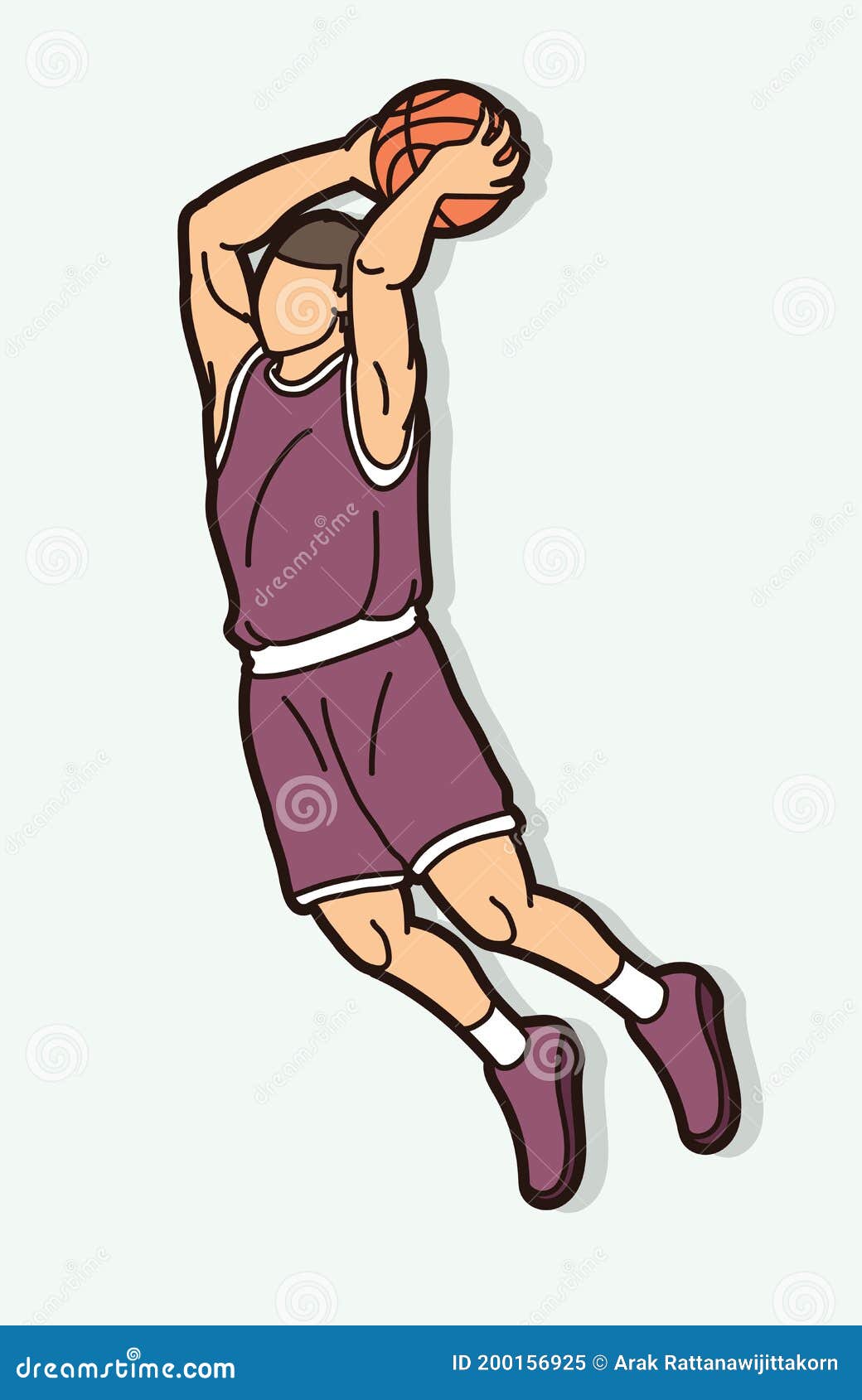 Basketball Player Action Cartoon Graphic Vector Stock Vector ...