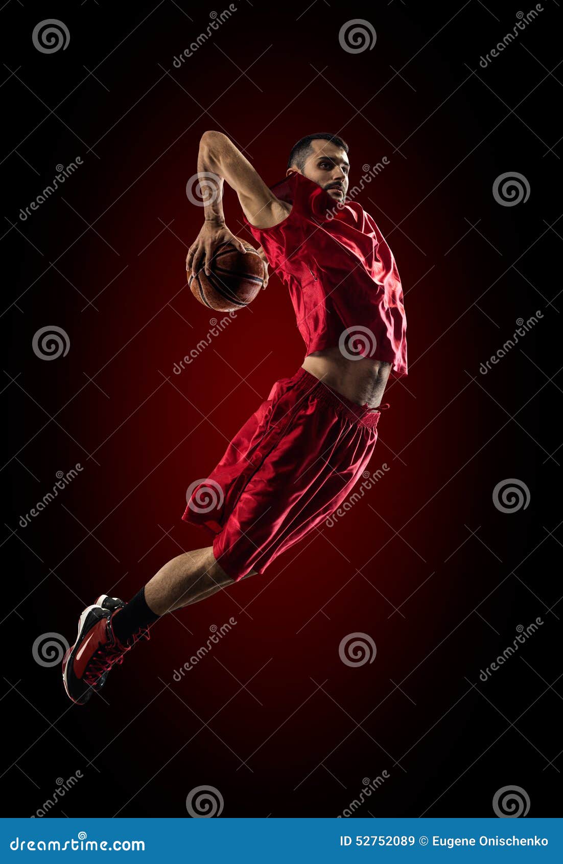 Basketball Player in Action is Flying High Stock Image - Image of ...