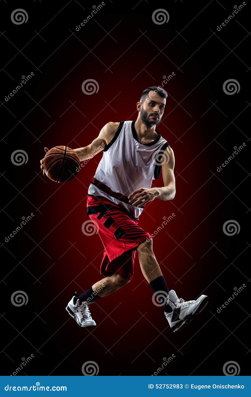 Basketball Player in Action is Flying High Stock Image - Image of ...