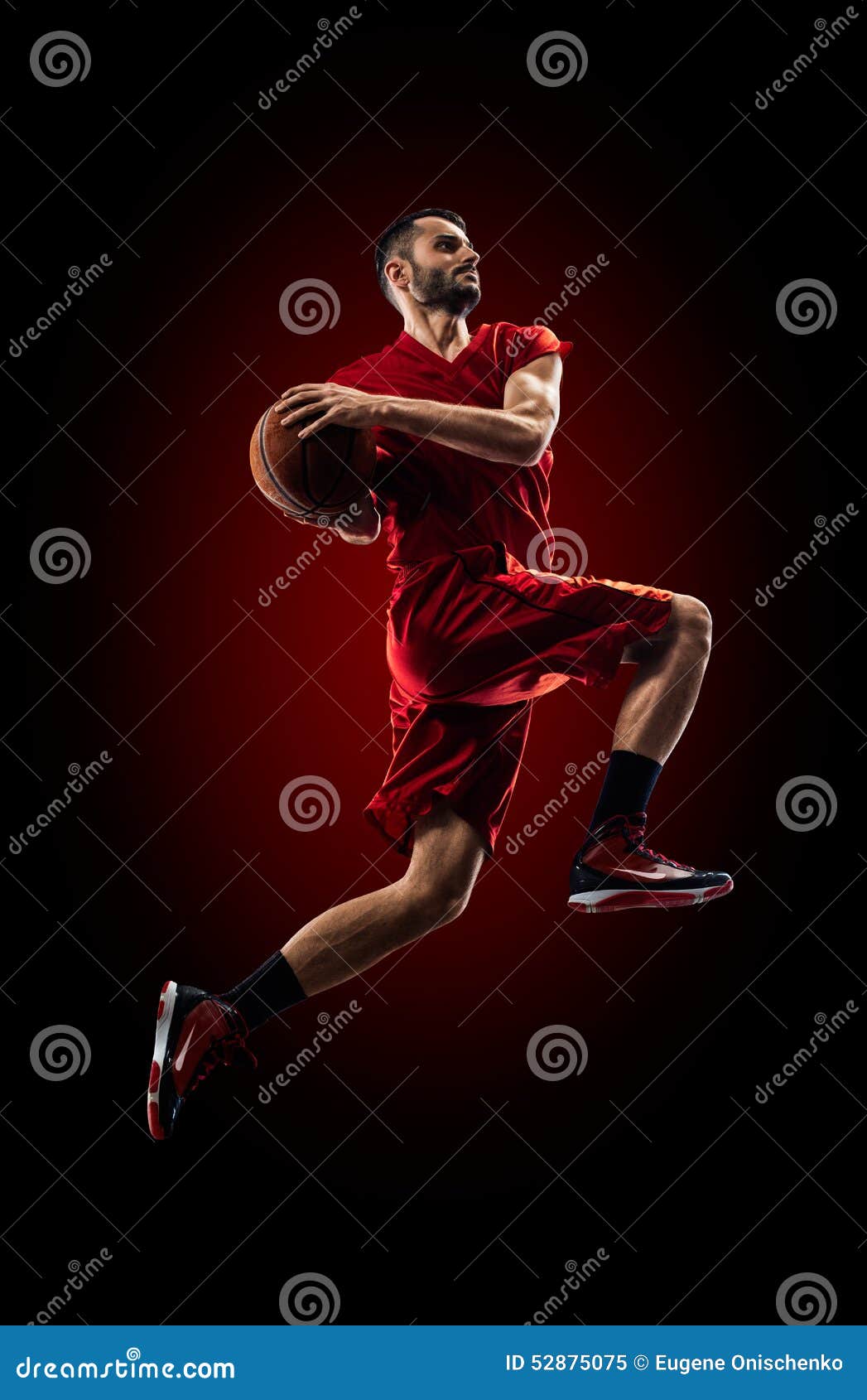 Basketball Player in Action is Flying High Stock Image - Image of ...
