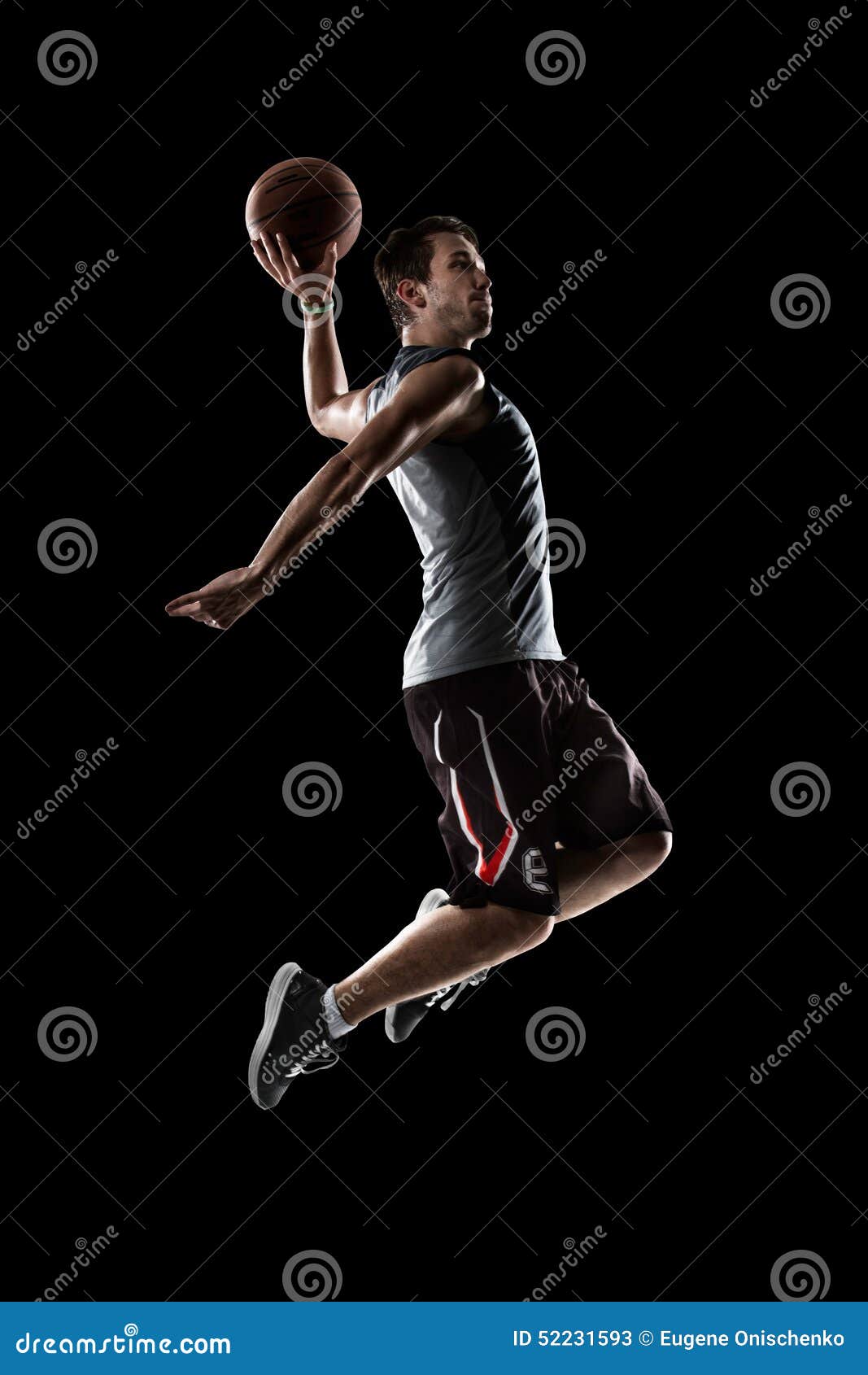 Basketball Player in Action is Flying High Stock Image - Image of ...