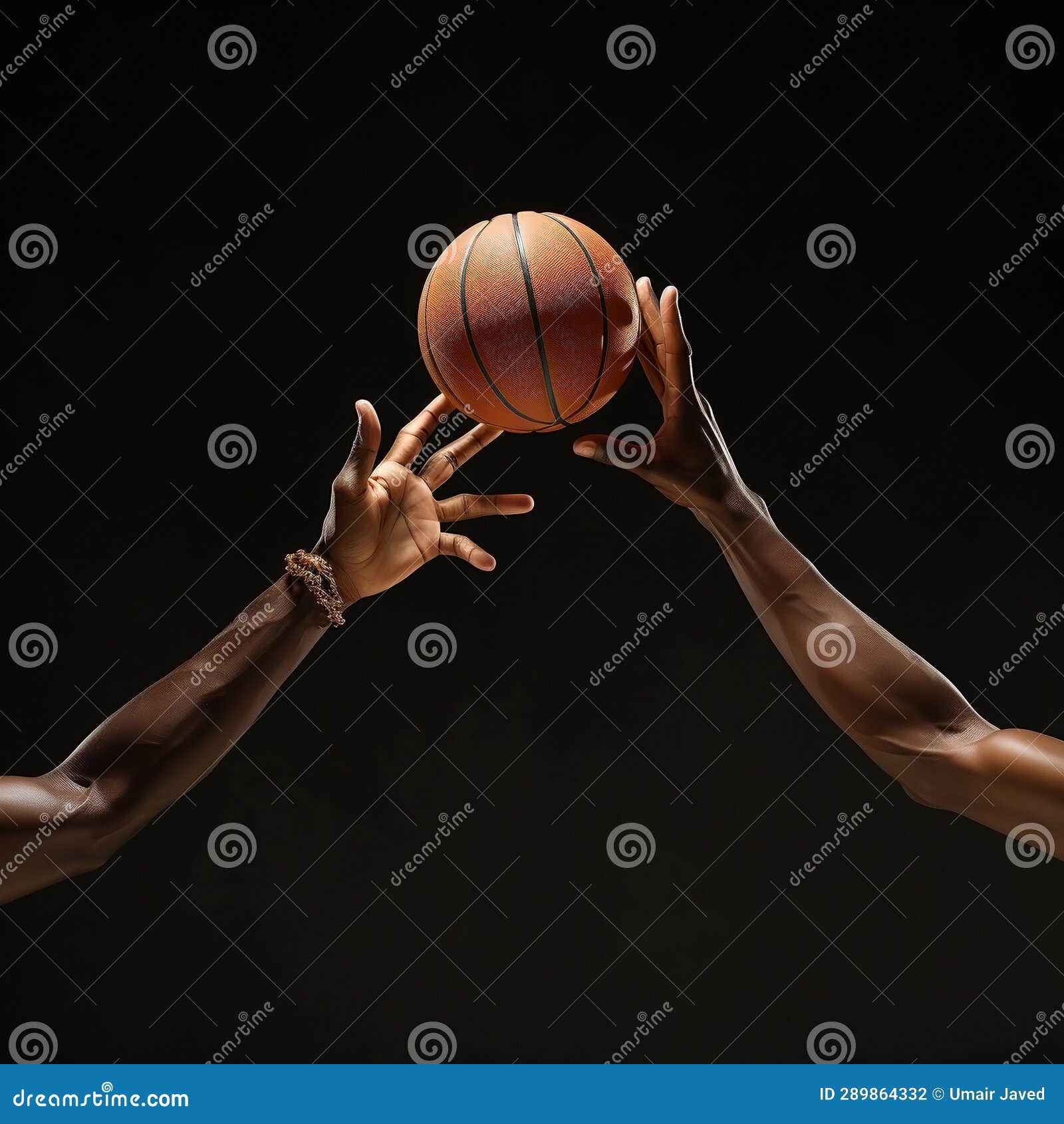 Basketball Player in Action See Two Different Hands Reaching a ...
