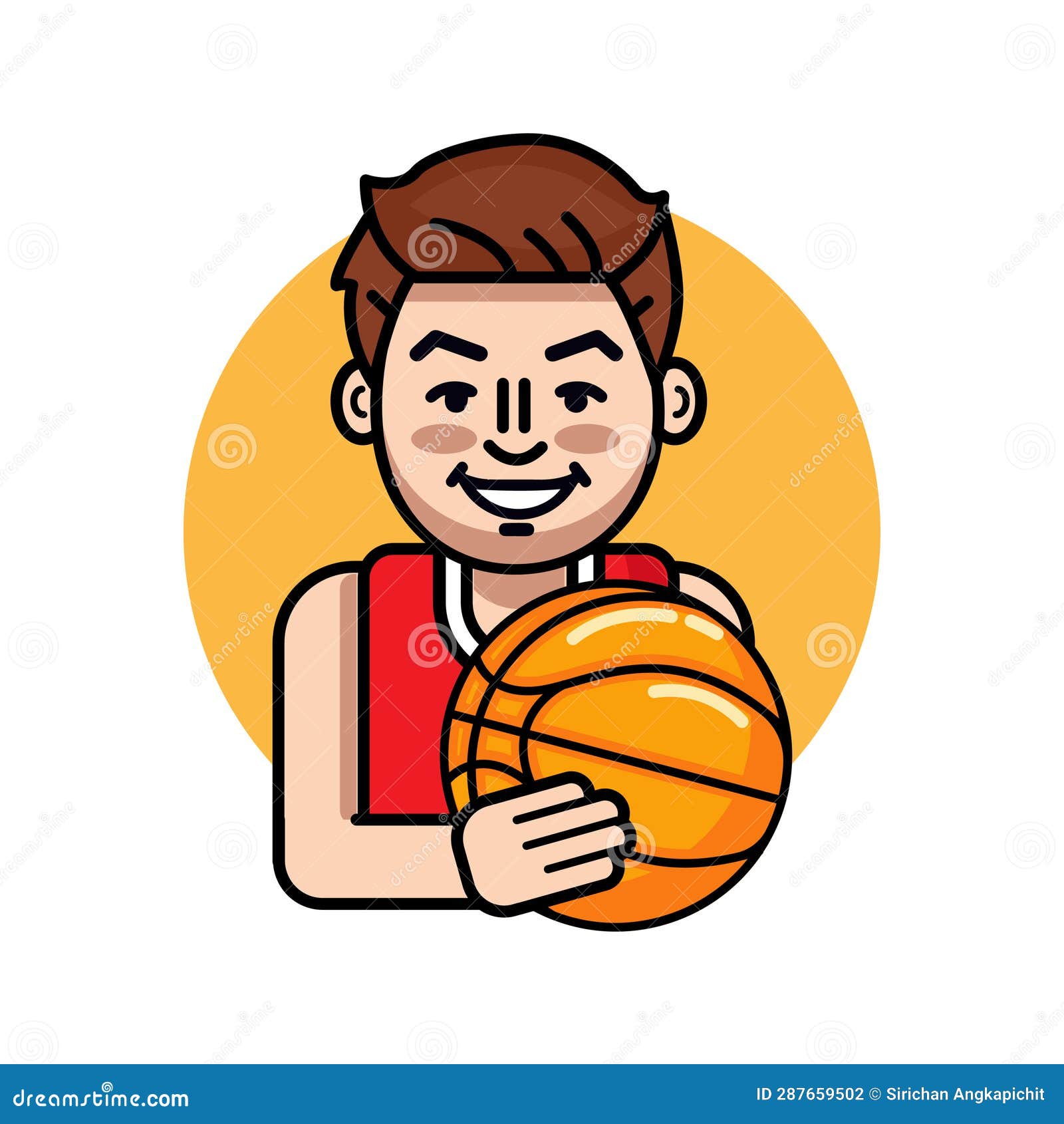 Basketball Player Avatar Icon Stock Vector - Illustration of good, male ...
