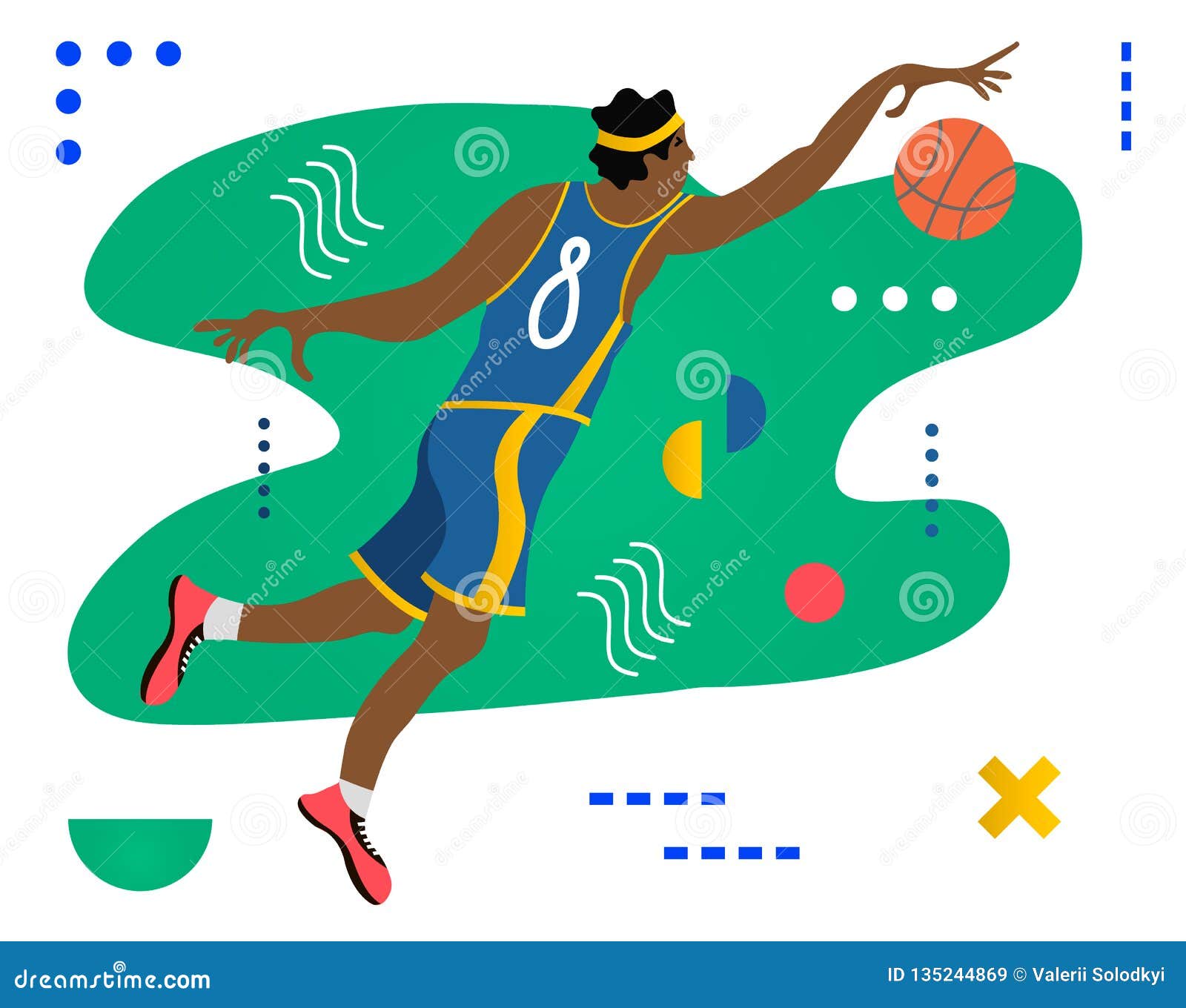 Basketball Player with Ball. Basketball Player Doing Slam Dunk Stock ...