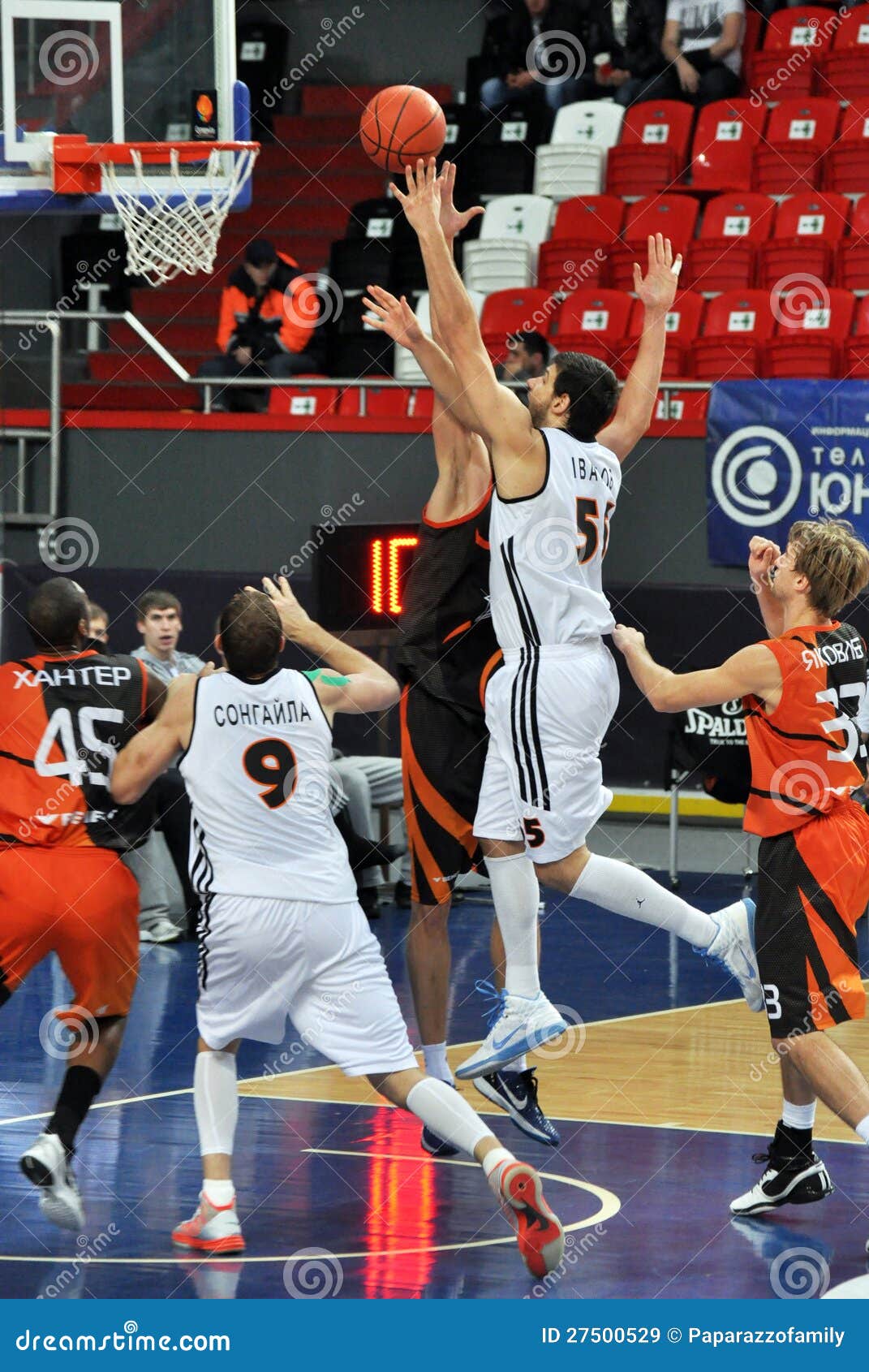 Basketball Player with a Ball Flies To the Basket Editorial Stock Image ...