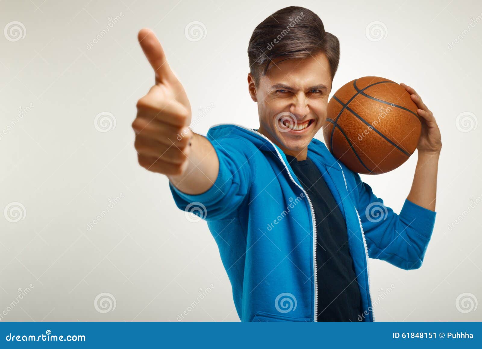 Basketball Player with Ball. Portrait . Stock Image - Image of game ...