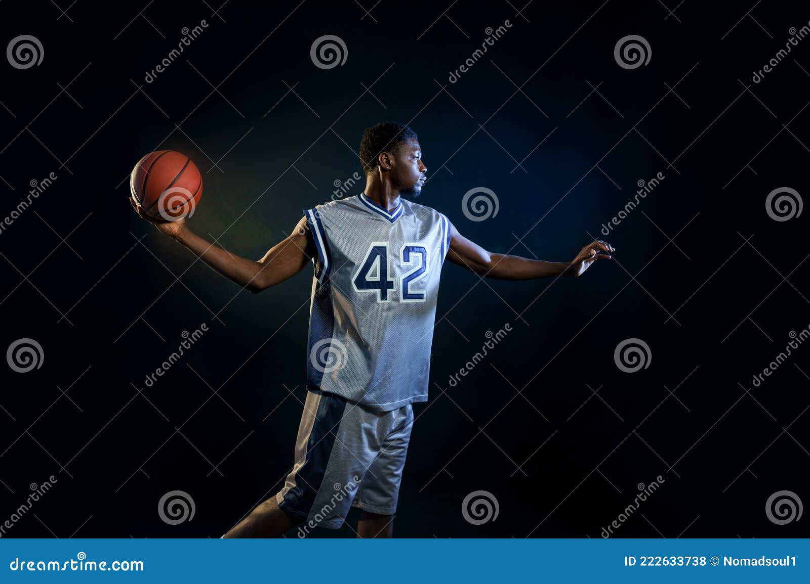Basketball Player with Ball, Practicing in Action Stock Photo - Image ...
