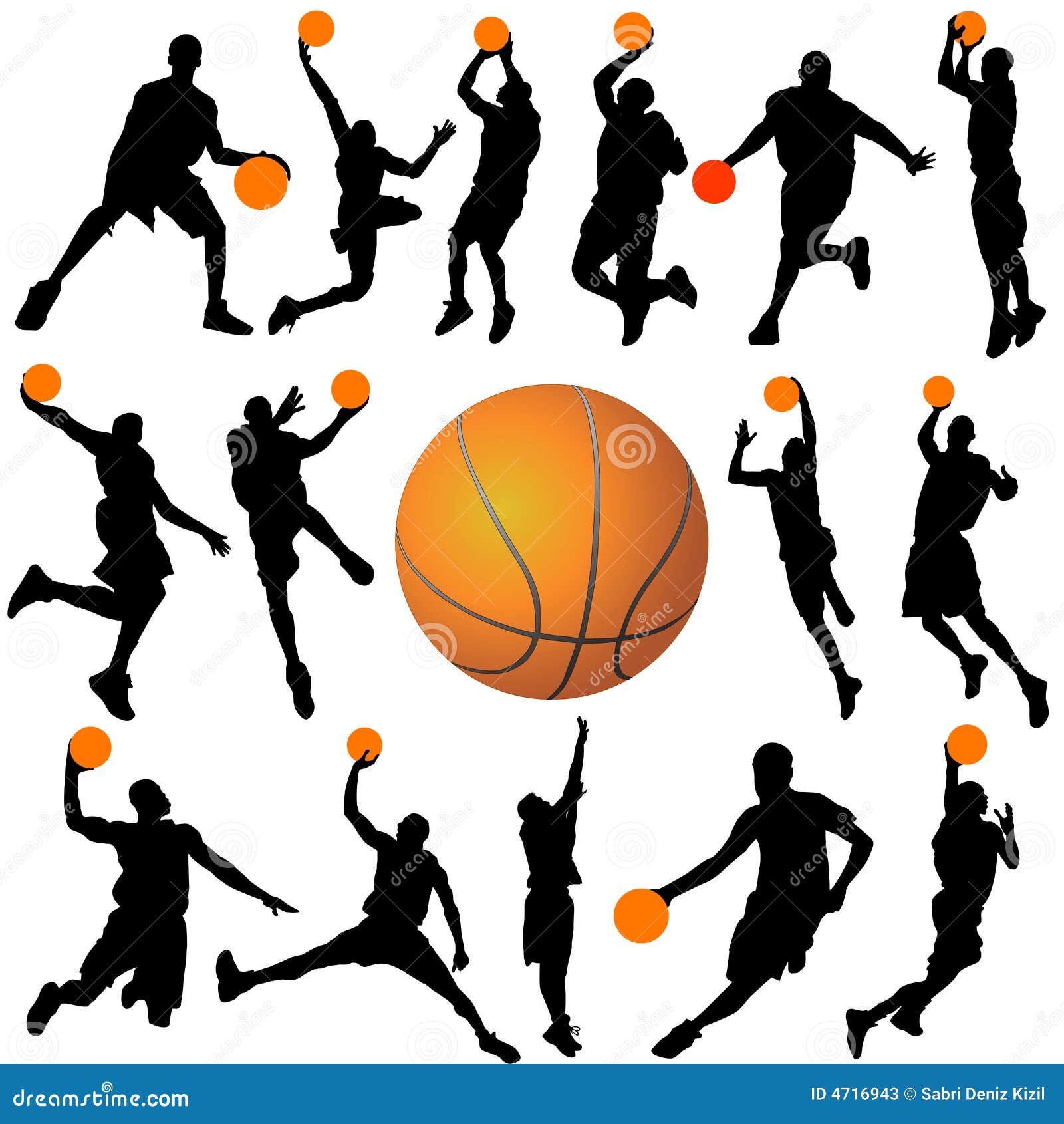 Basketball Player and Ball Vector Stock Vector - Illustration of ...