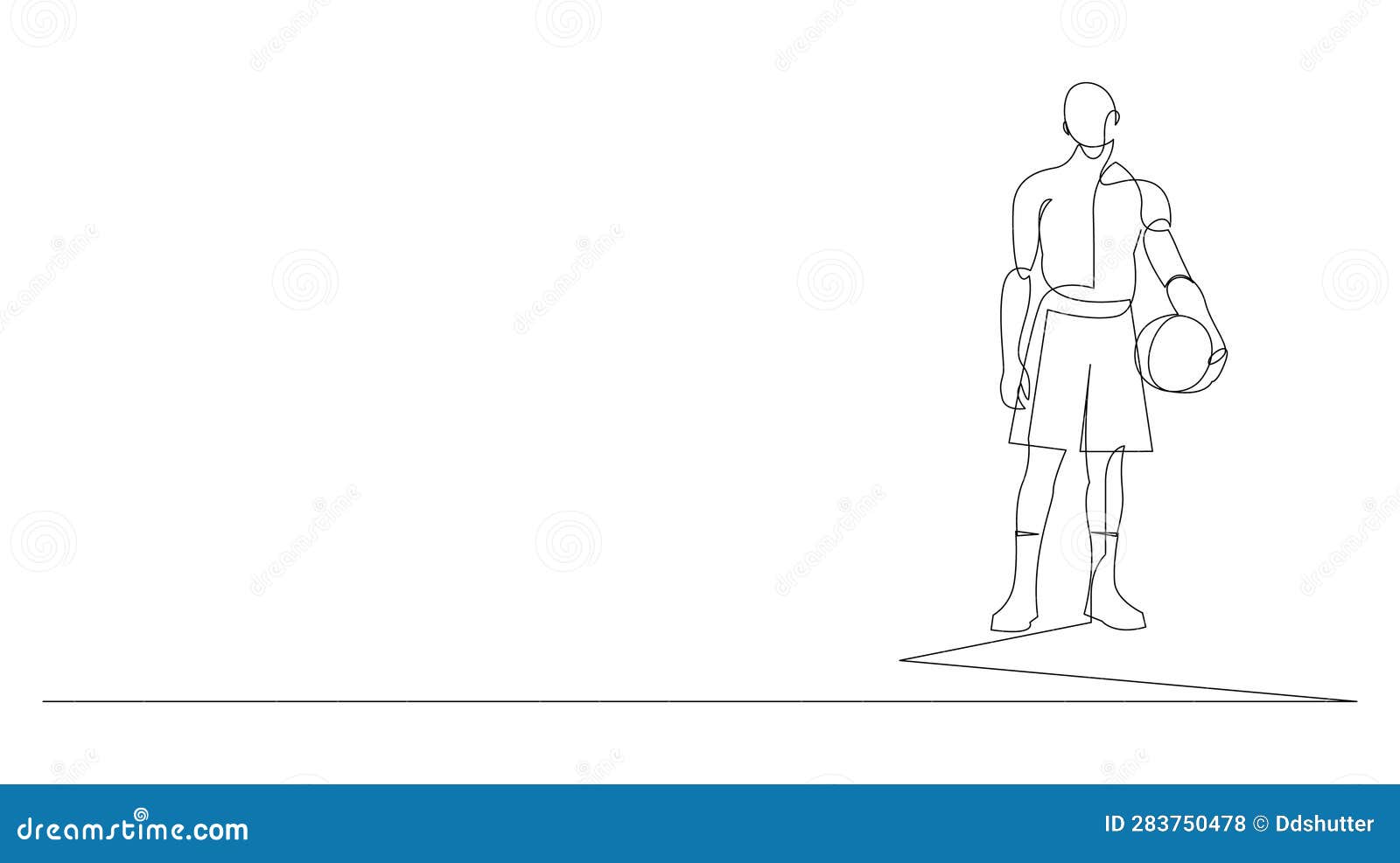 Basketball Player Continuous One Line Drawing. Minimalist Vector ...