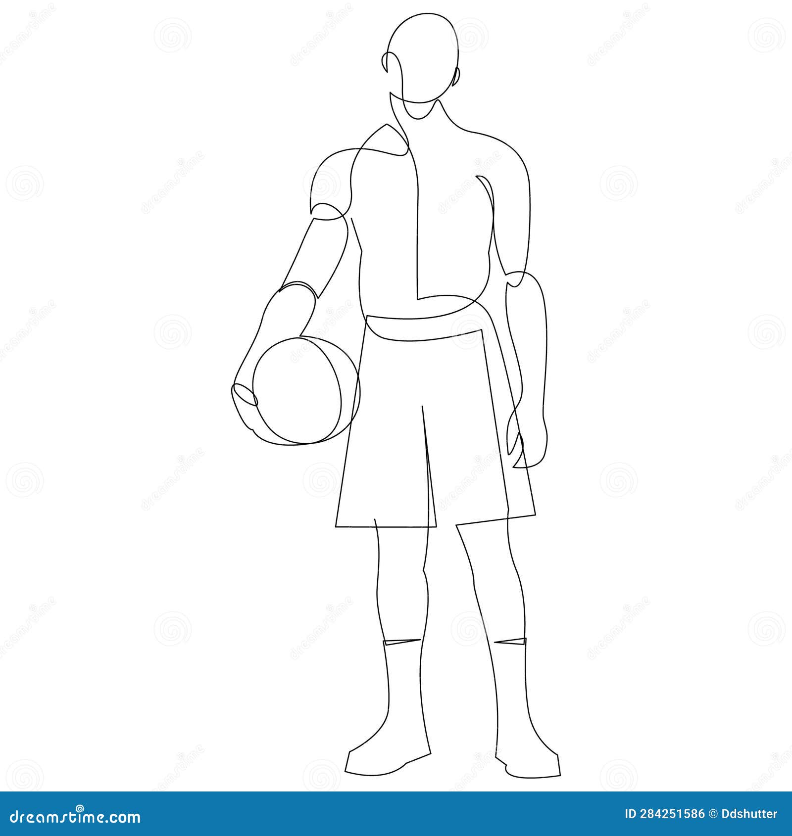 Basketball Player Continuous One Line Drawing. Minimalist Vector ...