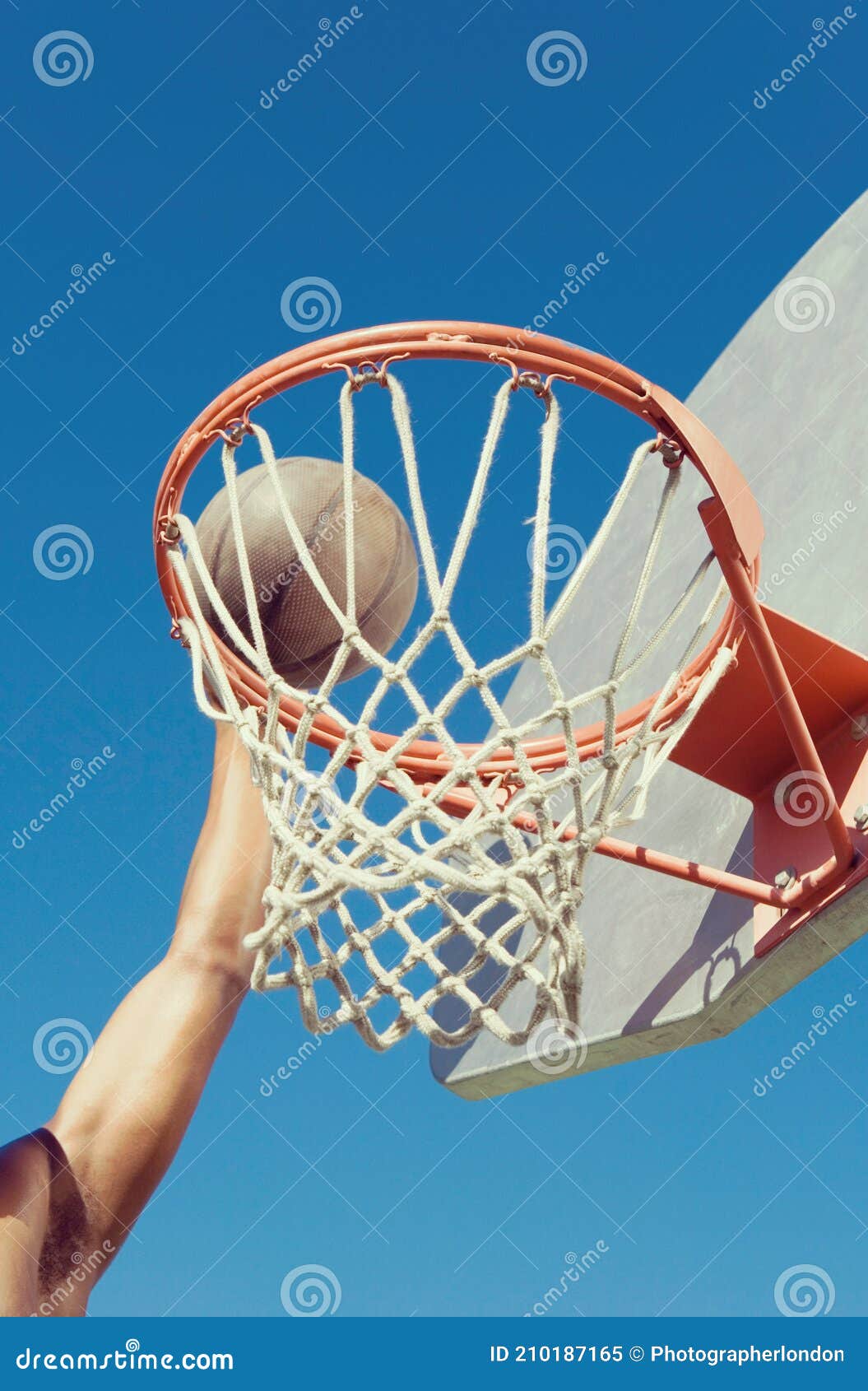 Basketball Player Dunking the Ball Stock Image - Image of ball, effort ...