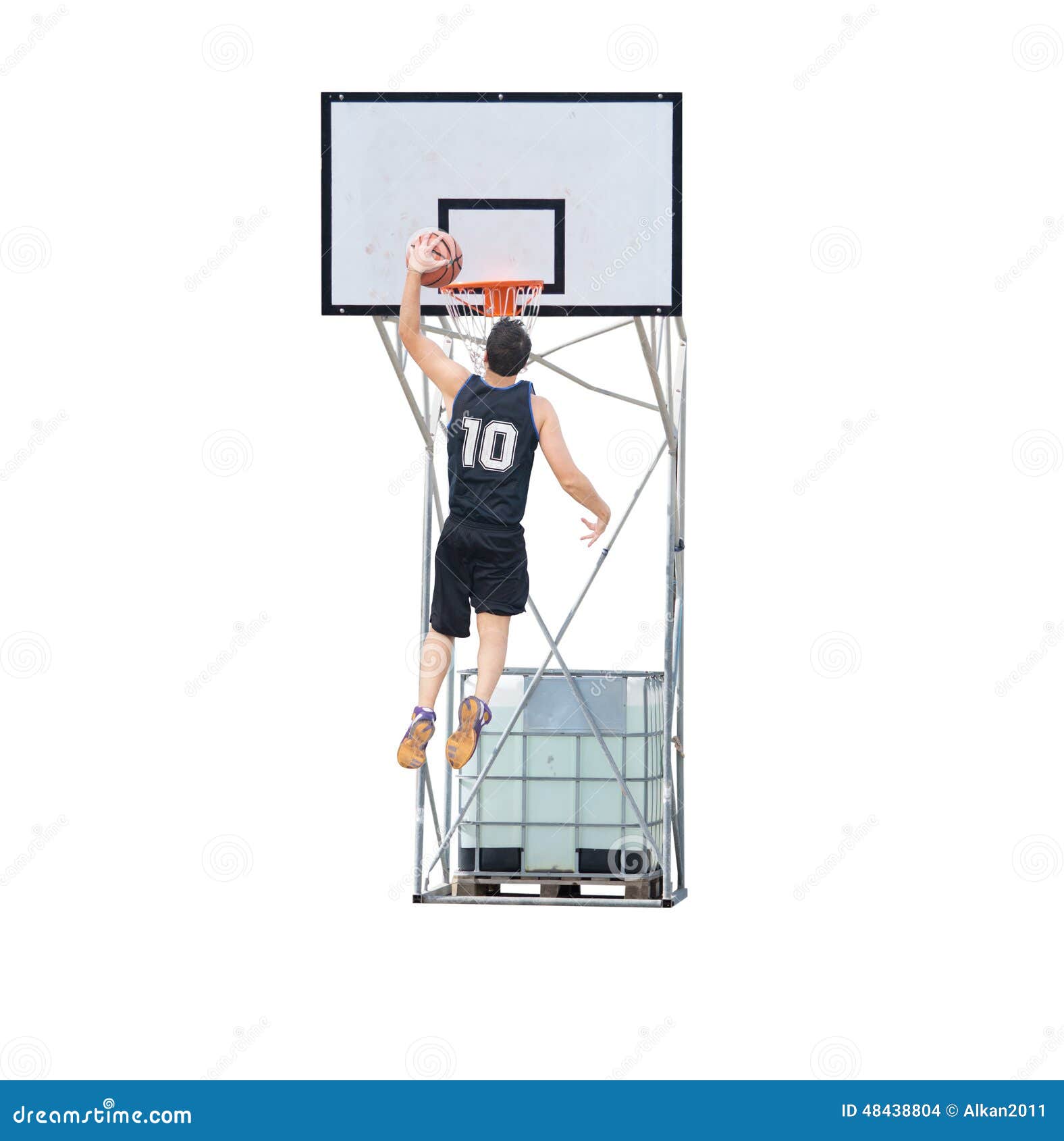 Basketball Player Dunking in the Hoop Stock Photo - Image of play ...