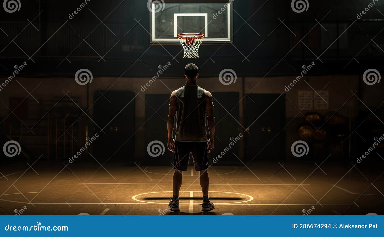 Basketball Player Getting Ready for the Game. Back View. Ai Generative ...