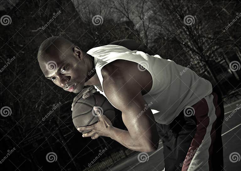 Basketball Player Guarding Ball Stock Photo - Image of partner ...