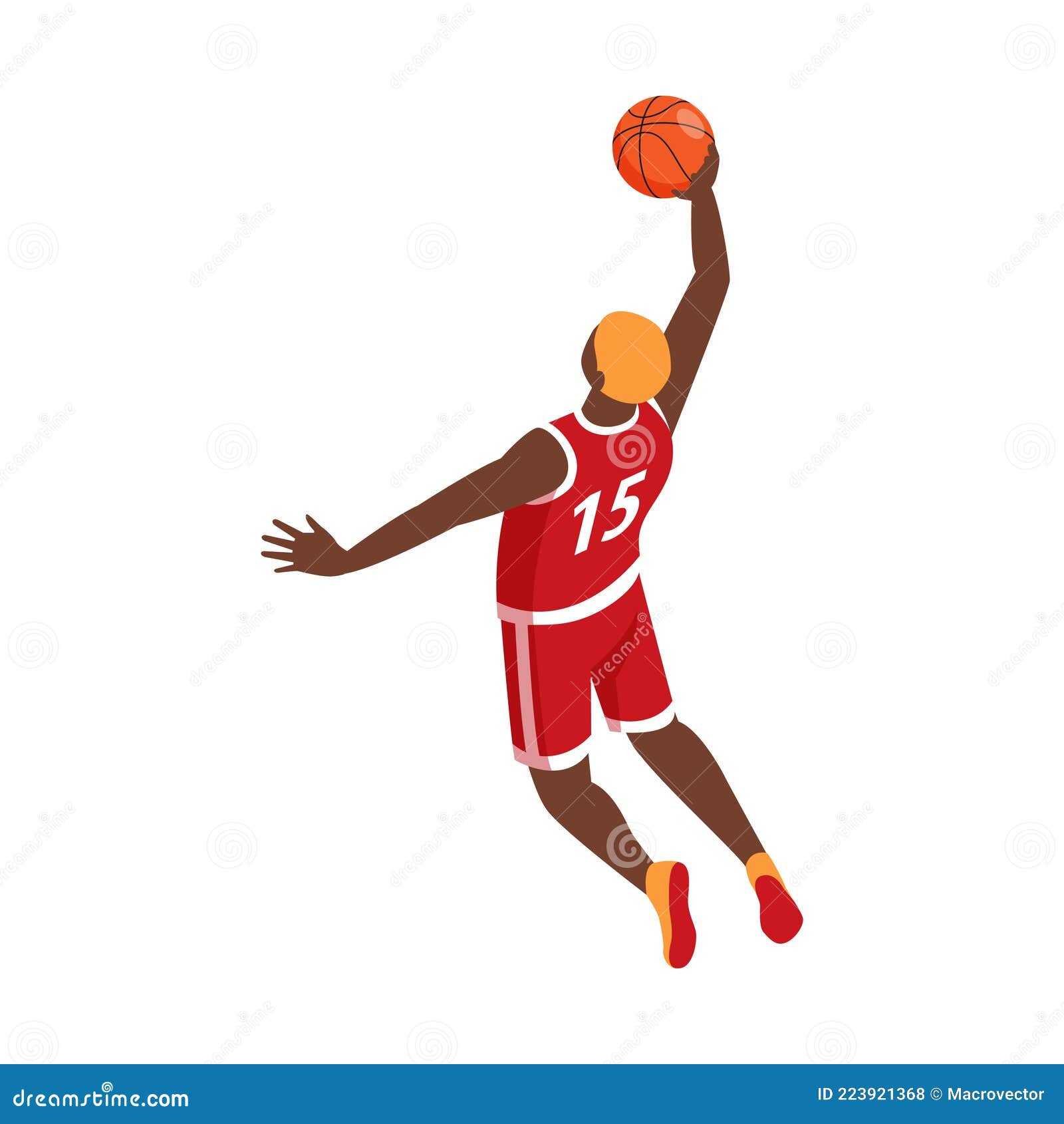 Dunking Basketball Player, Abstract Silhouette Vector Illustration ...