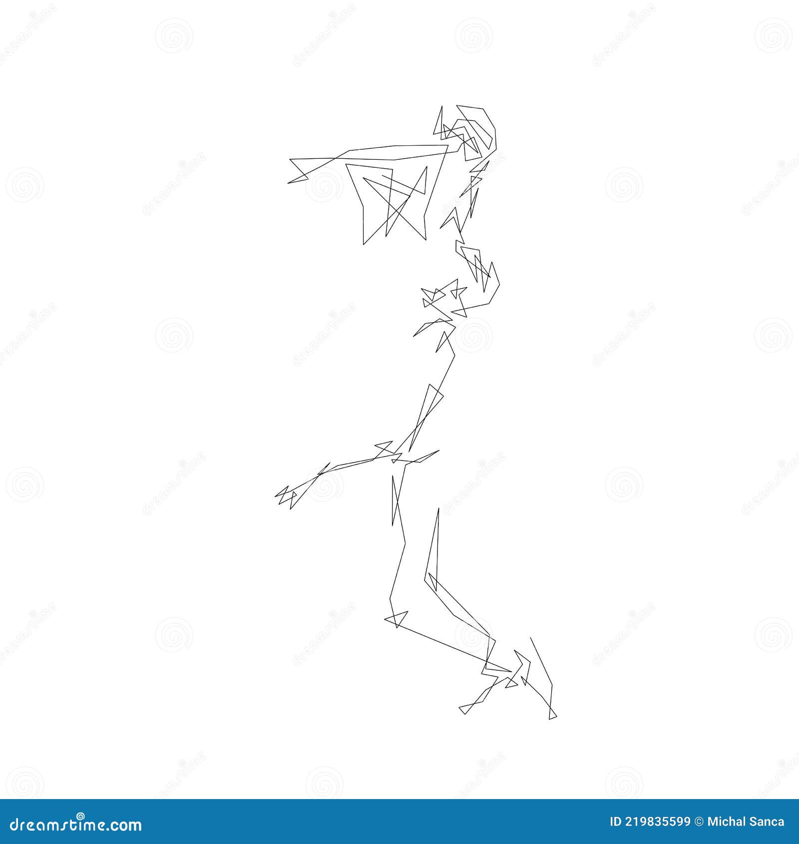 Basketball Player Jumping with Ball, Slam Dunk. Continuous Line Drawing ...